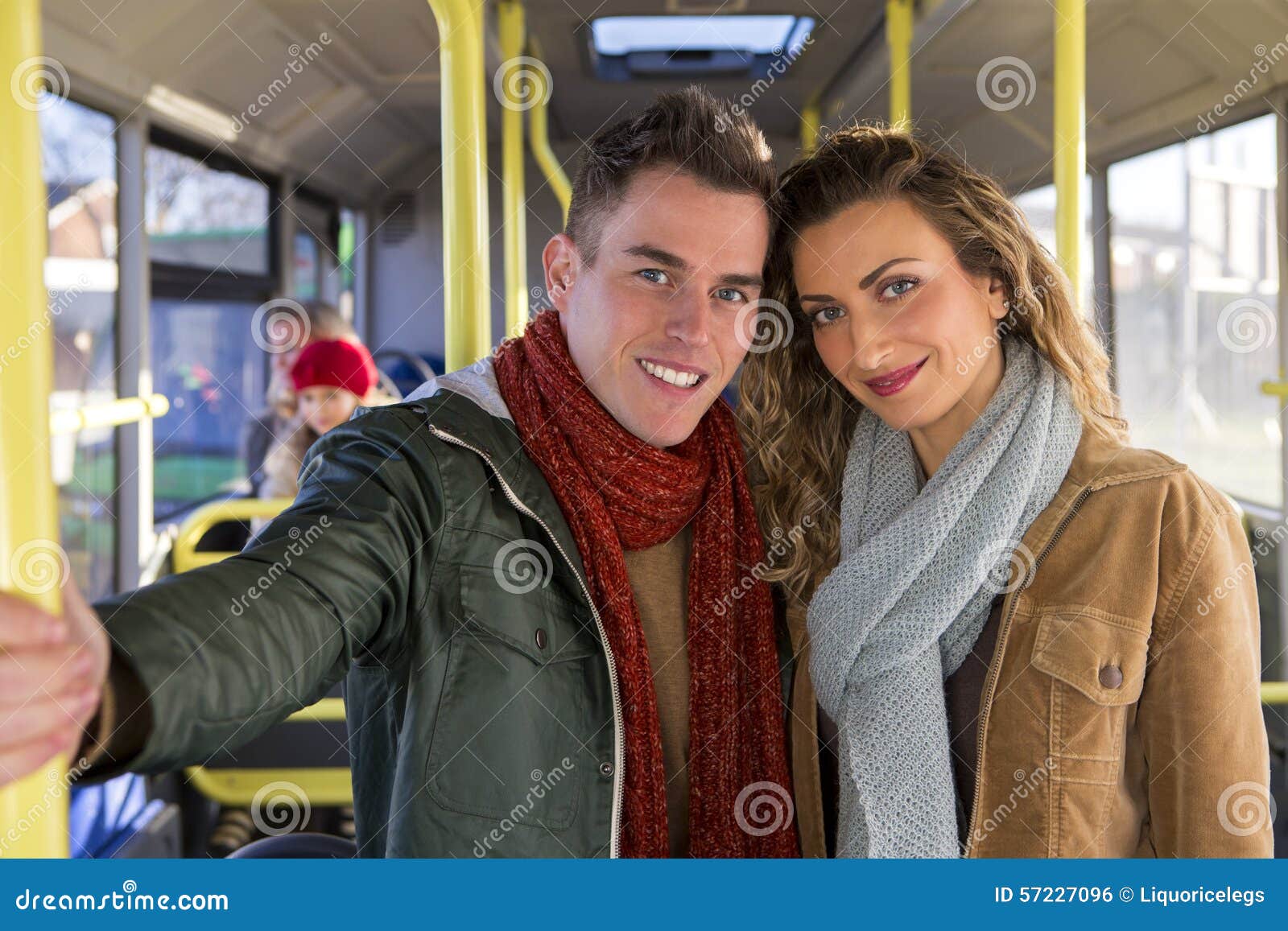 Couple on a bus stock photo. Image of travelling, movement - 57227096