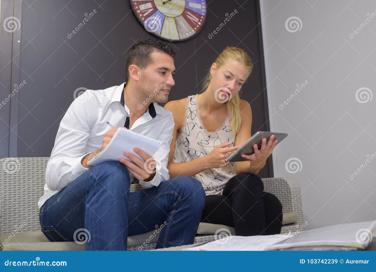 Couple busy doing list stock image. Image of list, business - 103742239