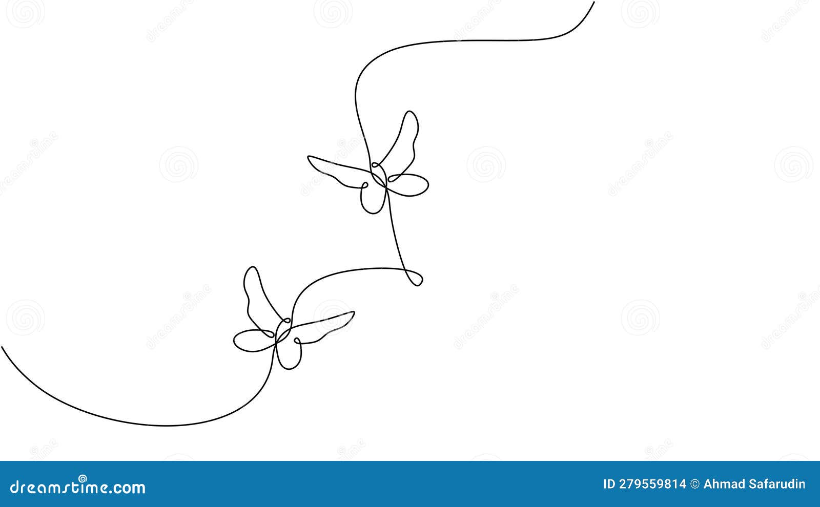 Couple of Butterfly One Continuous Line Drawing Stock Vector ...