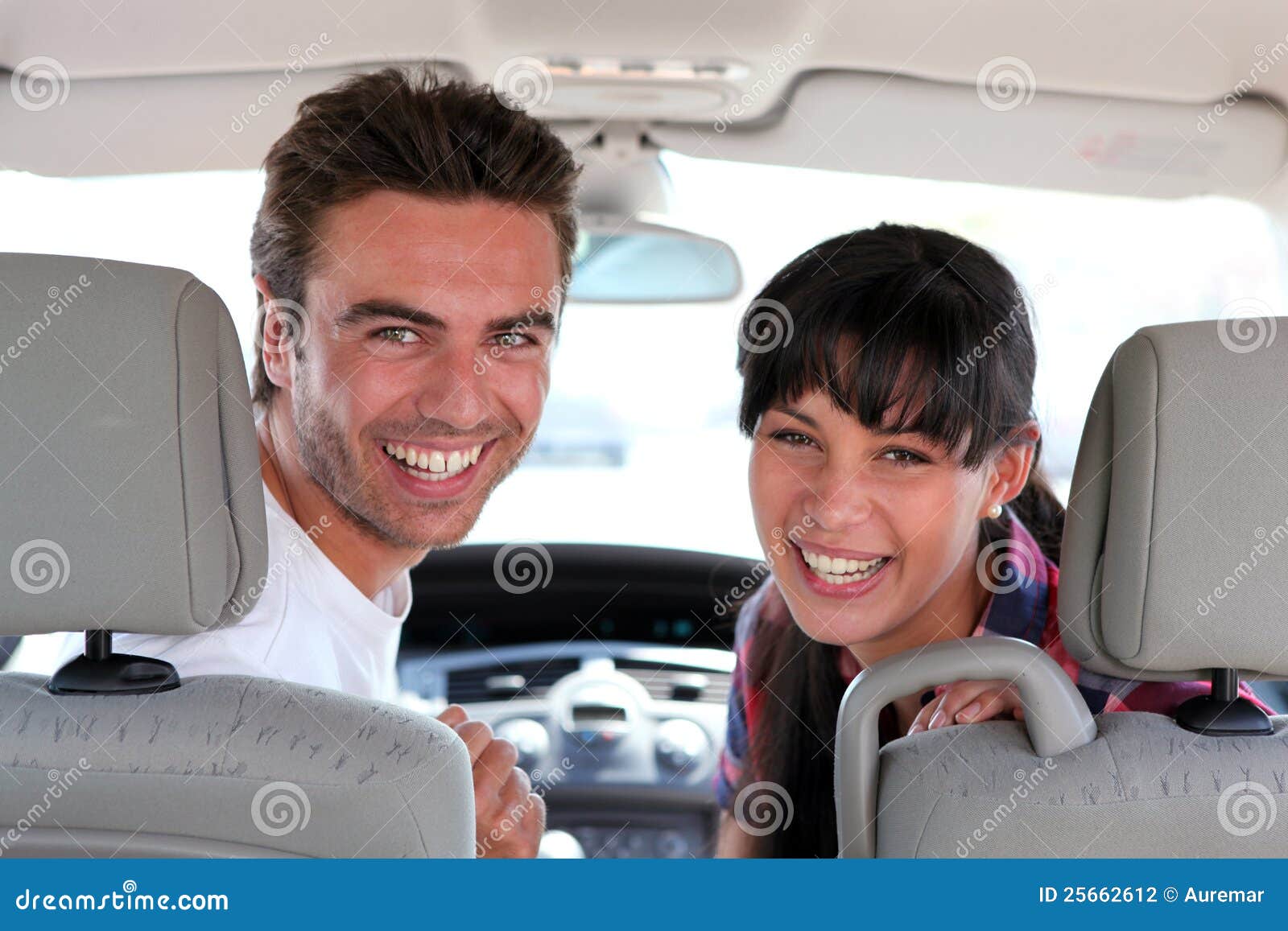 Couple in car stock photo. Image of park, speed, white - 25662612