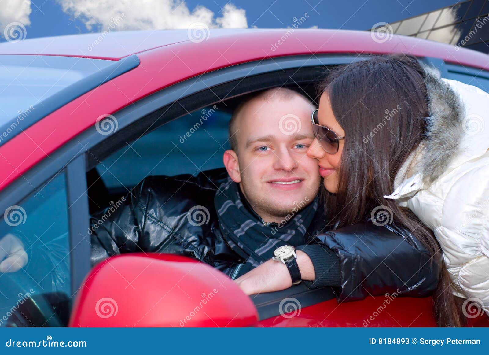 Couple with a car stock image. Image of people, friends - 8184893