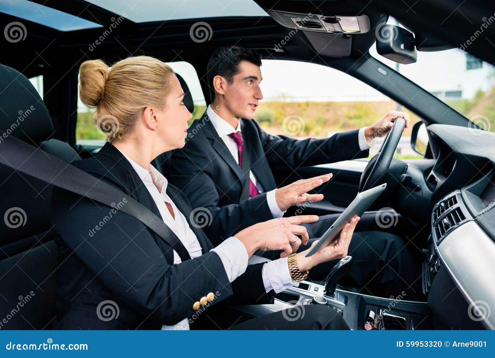 Couple in Car Being Lost Navigating with Map Stock Photo - Image of ...