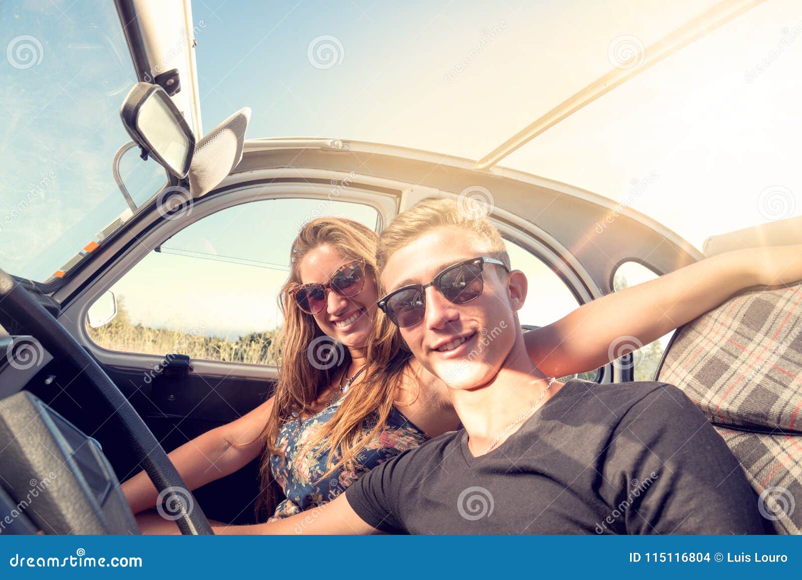 Couple in a car stock photo. Image of people, grinning - 115116804