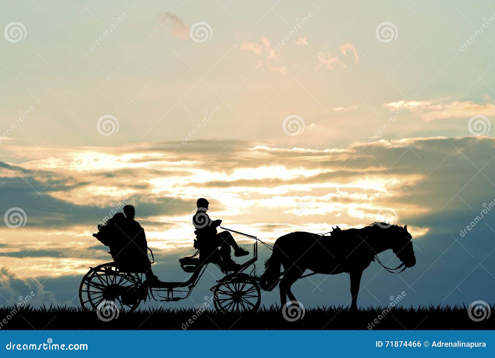 Ride In A Carriage Cartoon Vector | CartoonDealer.com #32011905