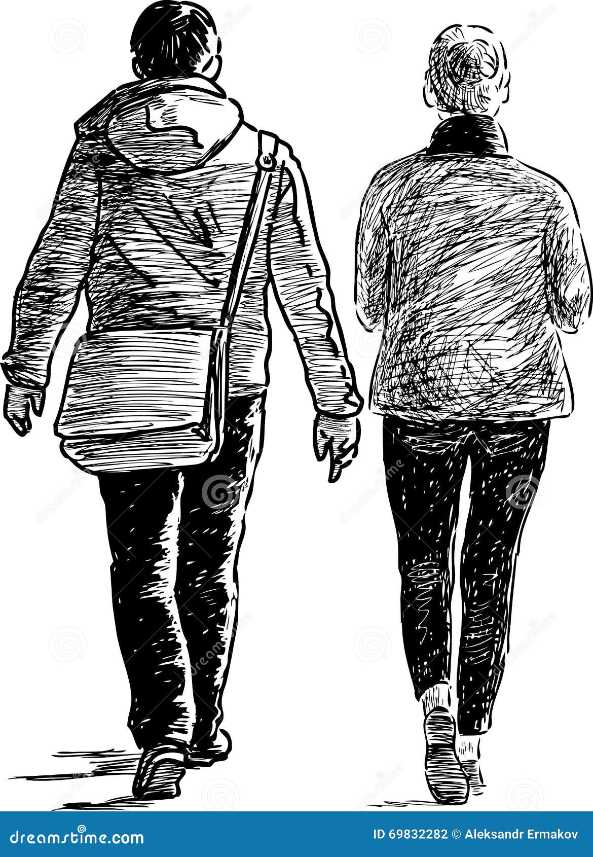 Couple of the Casual Townspeople Stock Vector - Illustration of persons ...