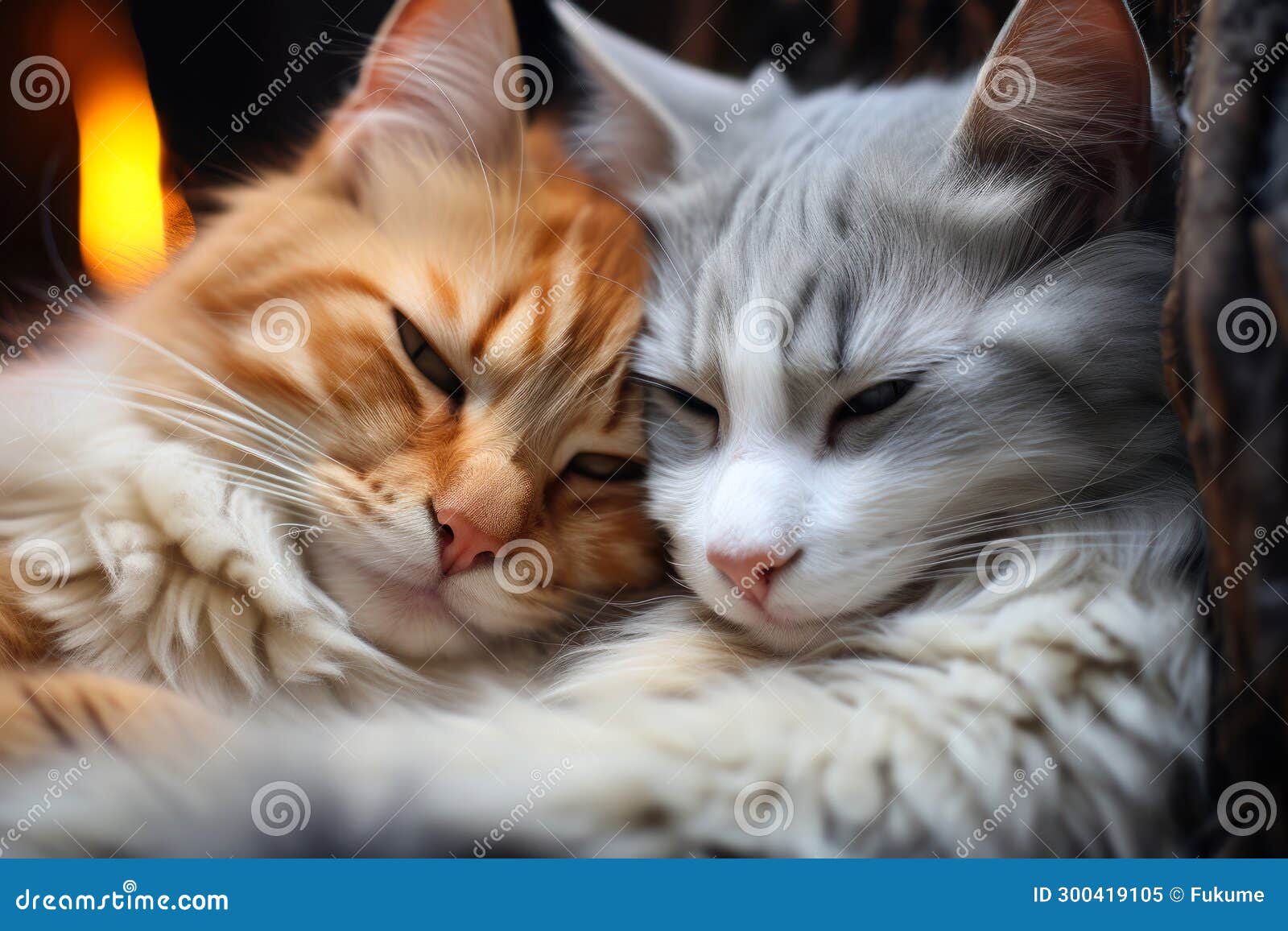 Couple Cats in Love Generative Ai Stock Image - Image of lying, mammal ...