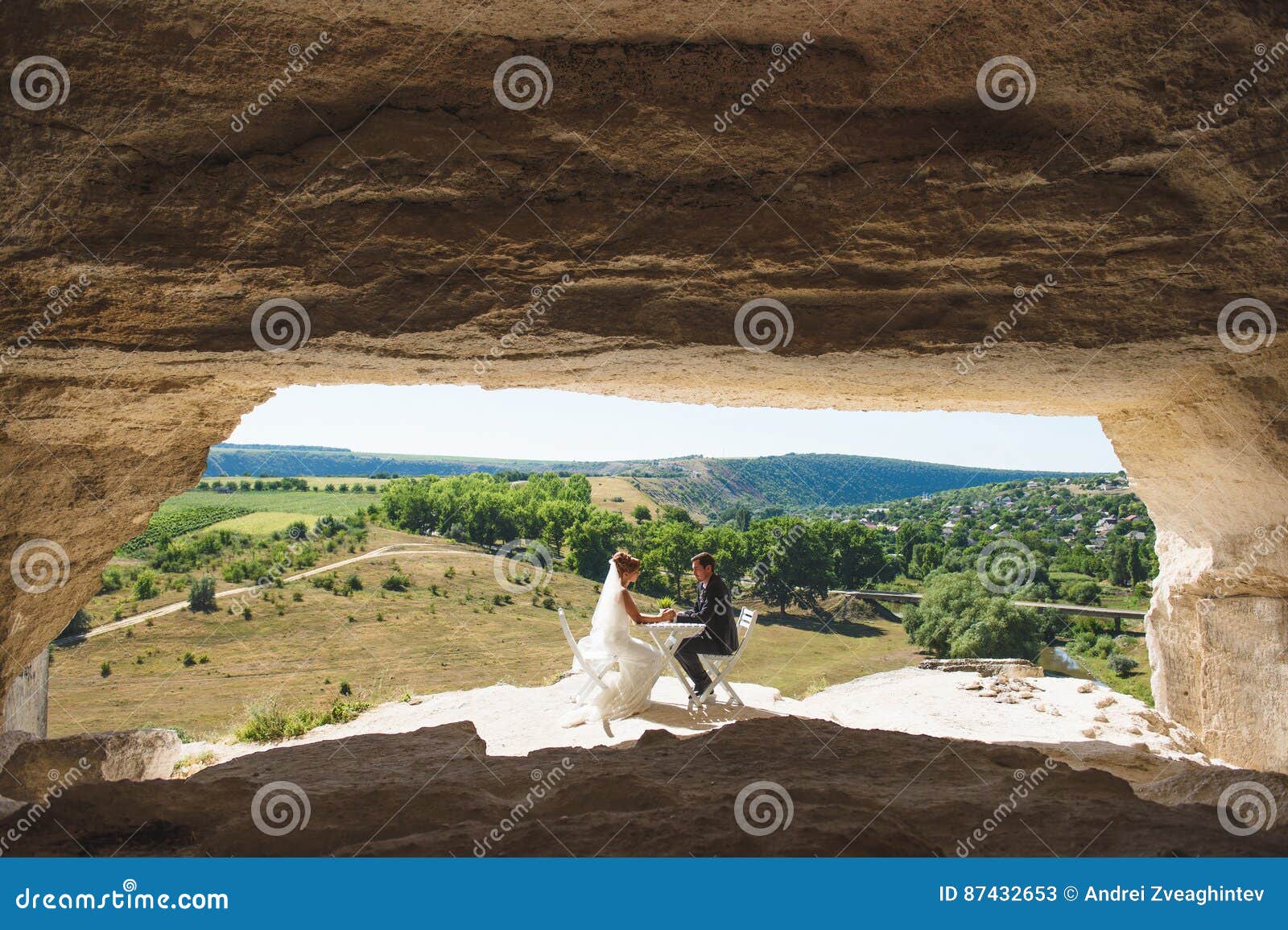 Couple at Cave Entrance stock image. Image of shirt, relationship ...