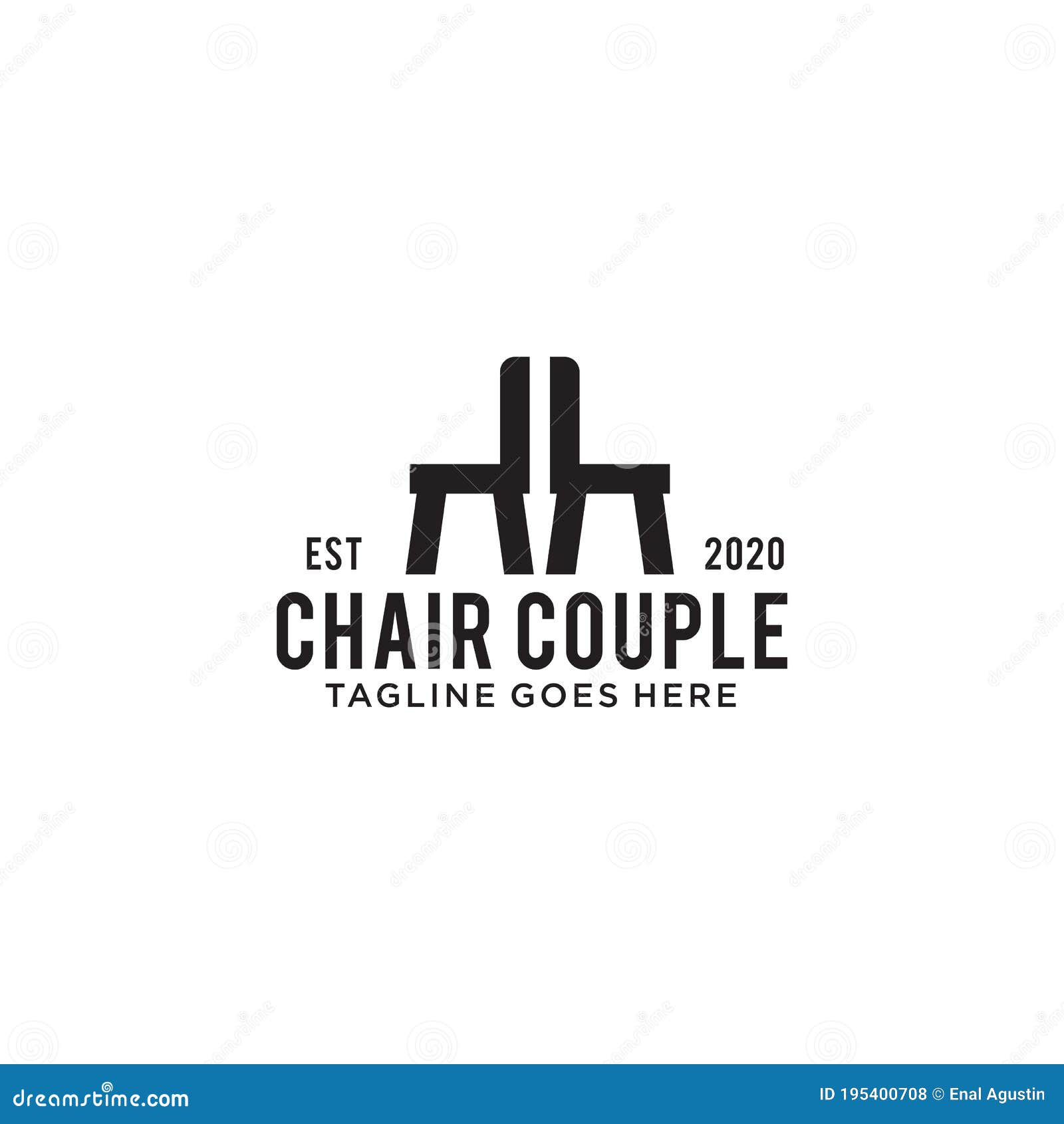 A Couple of Chair Logo Design Stock Vector - Illustration of club ...