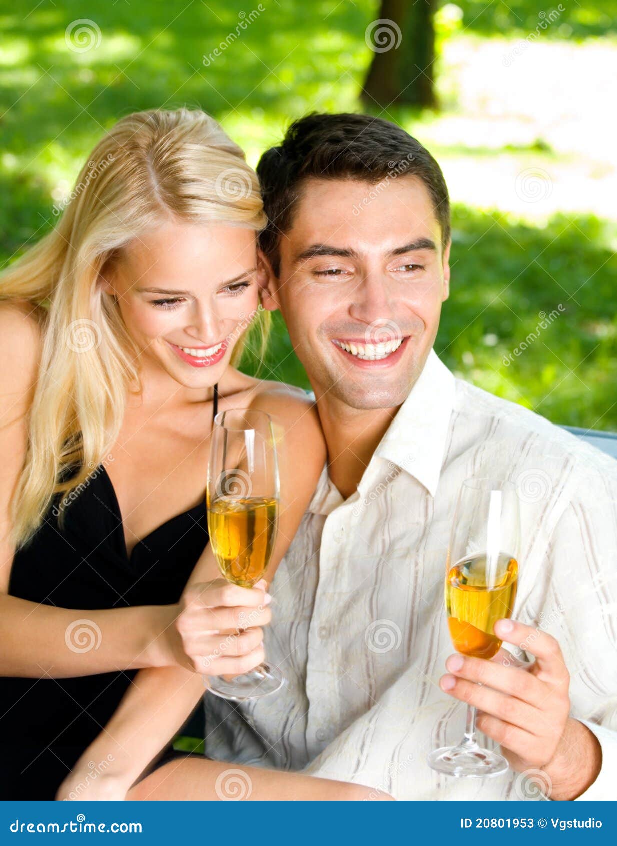 Couple with champagne stock image. Image of date, love - 20801953