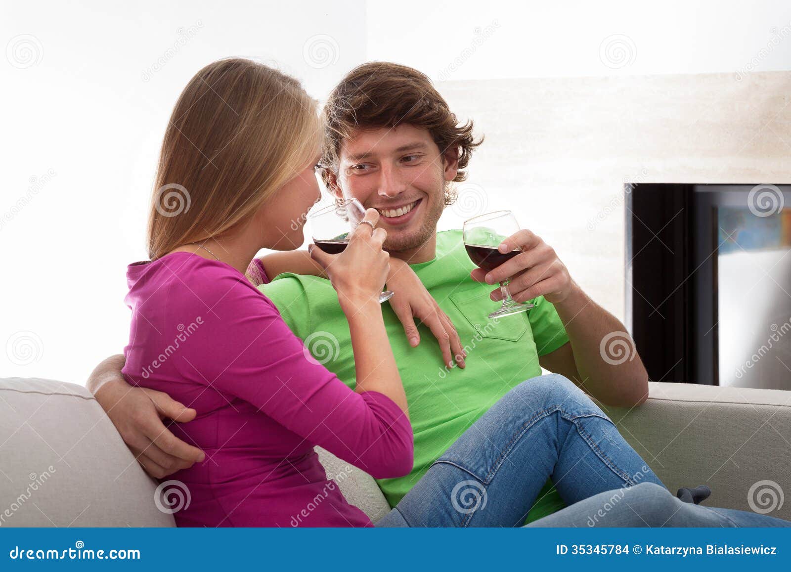 Couple Chatting and Smiling Stock Photo - Image of couple, celebrate ...
