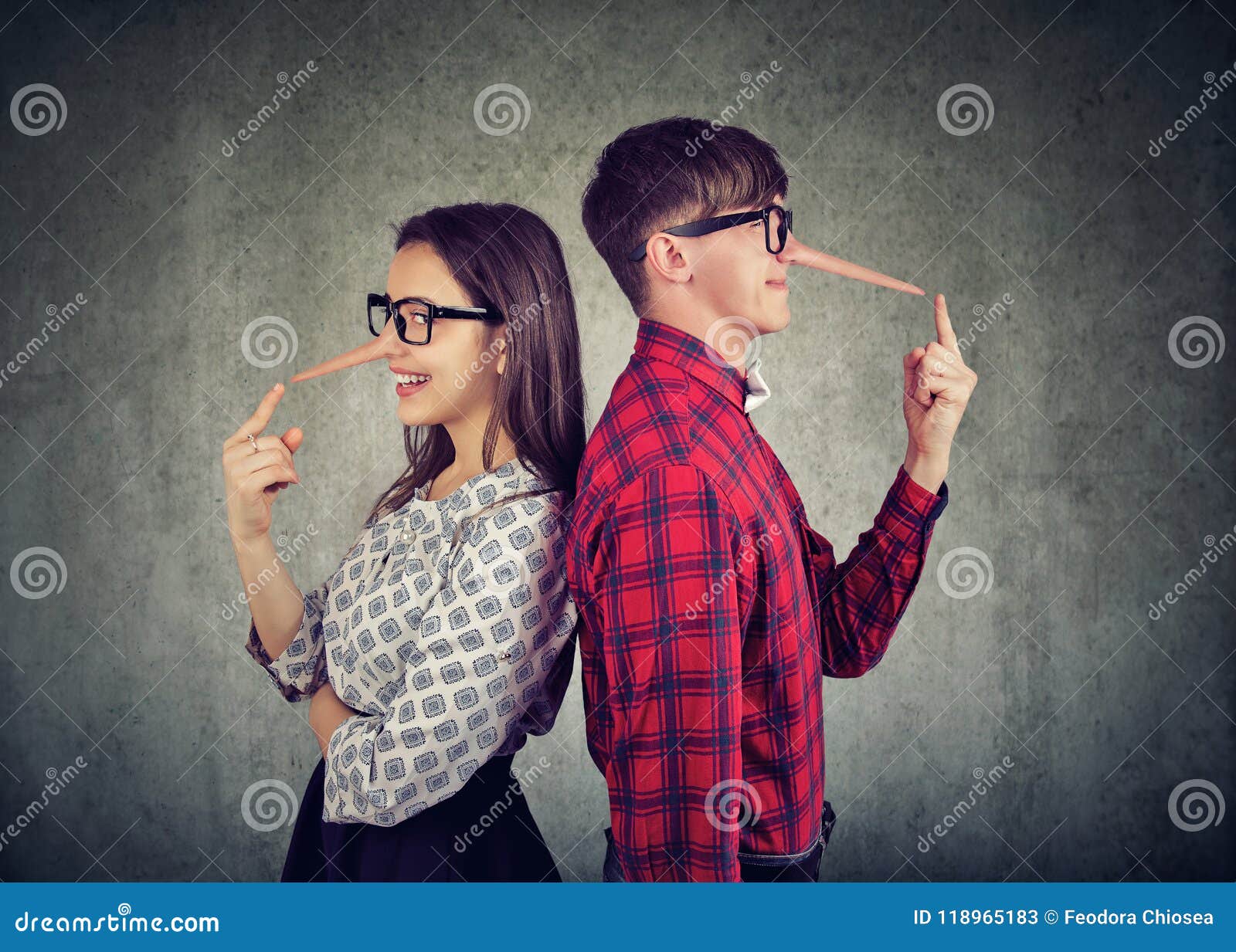 Couple of Cheaters, Satnding Back To Back Two Liars Stock Image - Image ...
