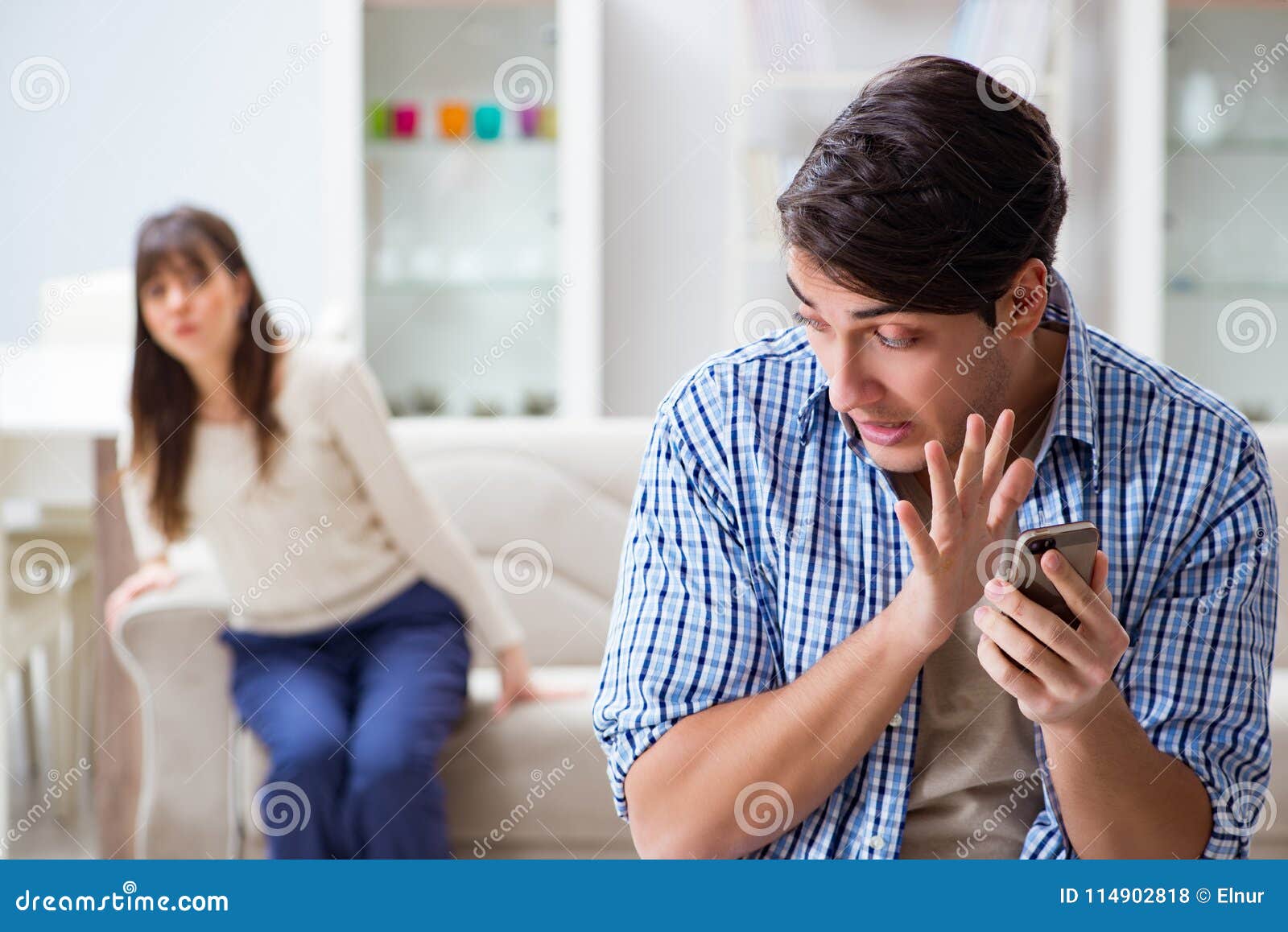 The Couple Cheating on Each Other at Home Stock Photo - Image of dating ...
