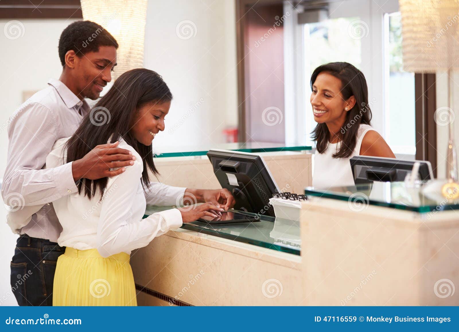Hotel Reception Desk Computer