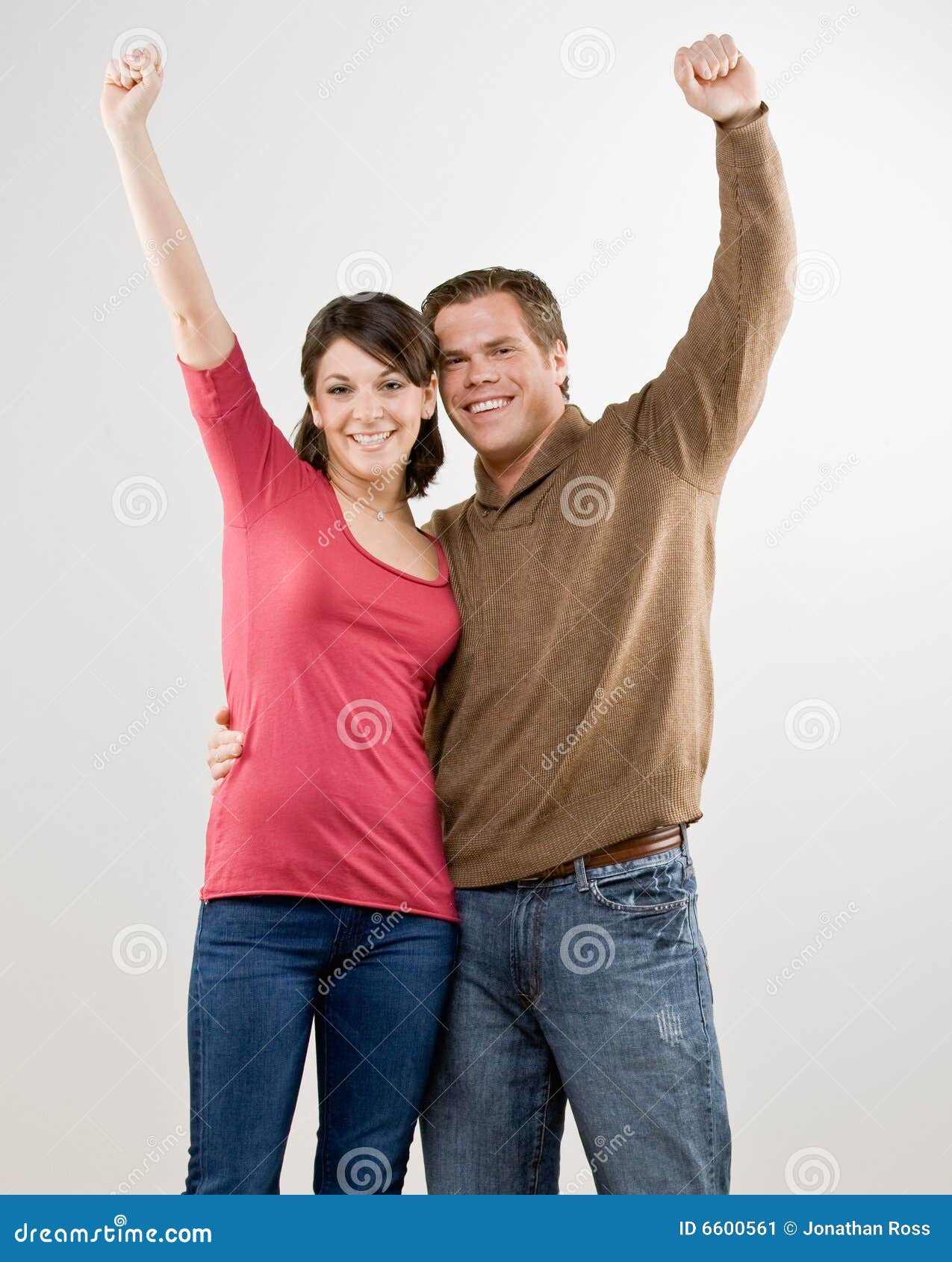 Couple Cheering and Celebrating Their Success Stock Image - Image of ...