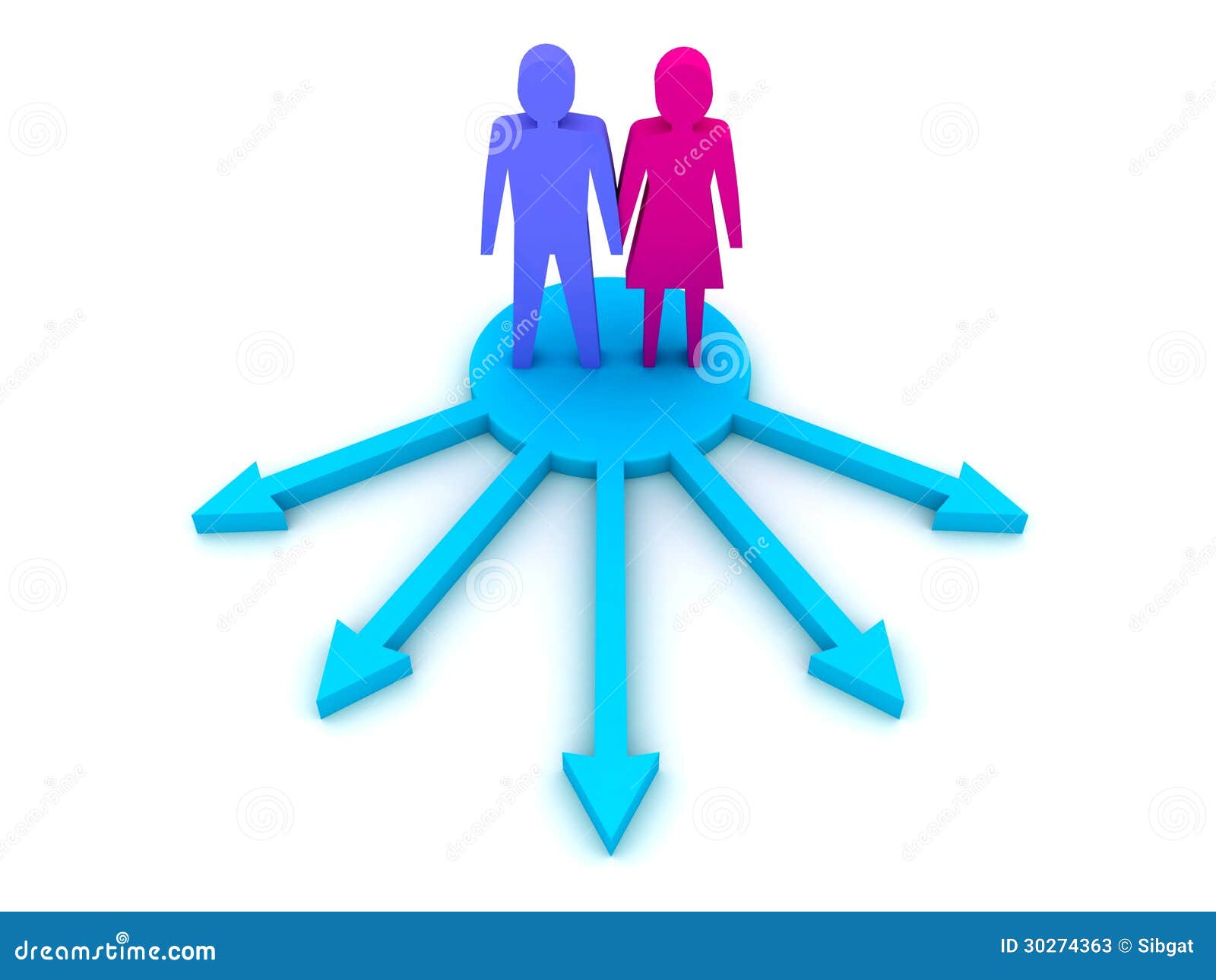 The Couple Choosing the Path. Stock Illustration - Illustration of ...