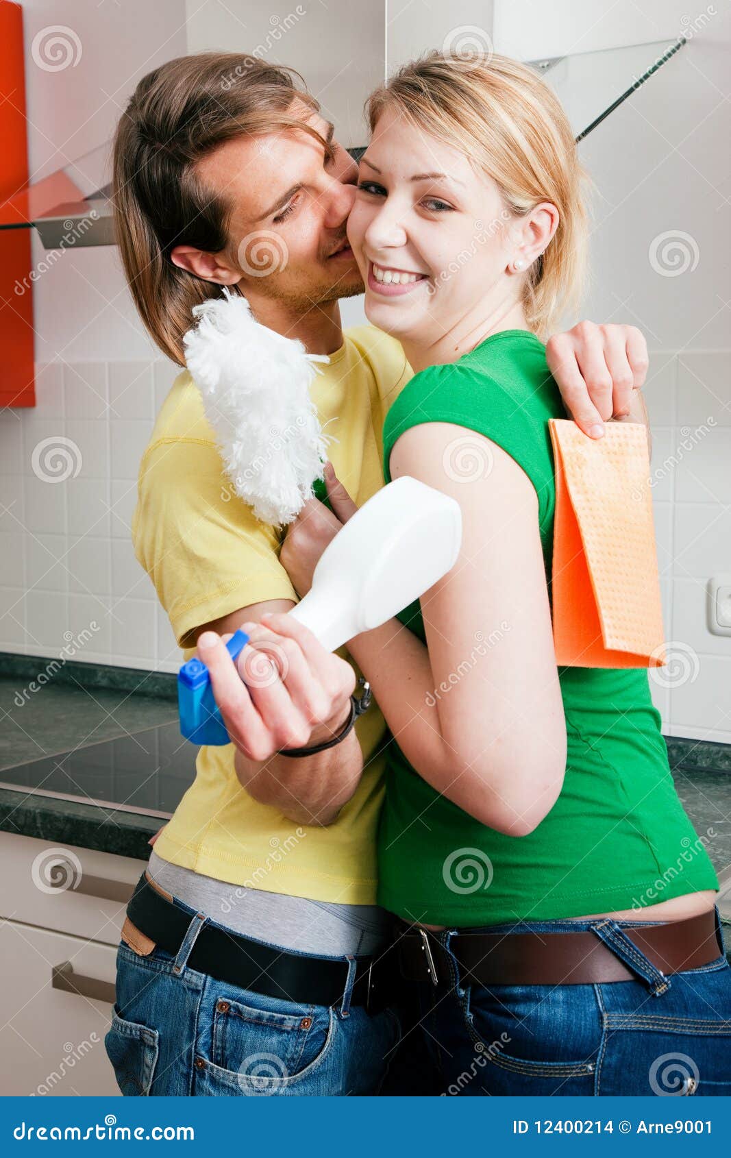 Couple cleaning apartment stock photo. Image of couple - 12400214