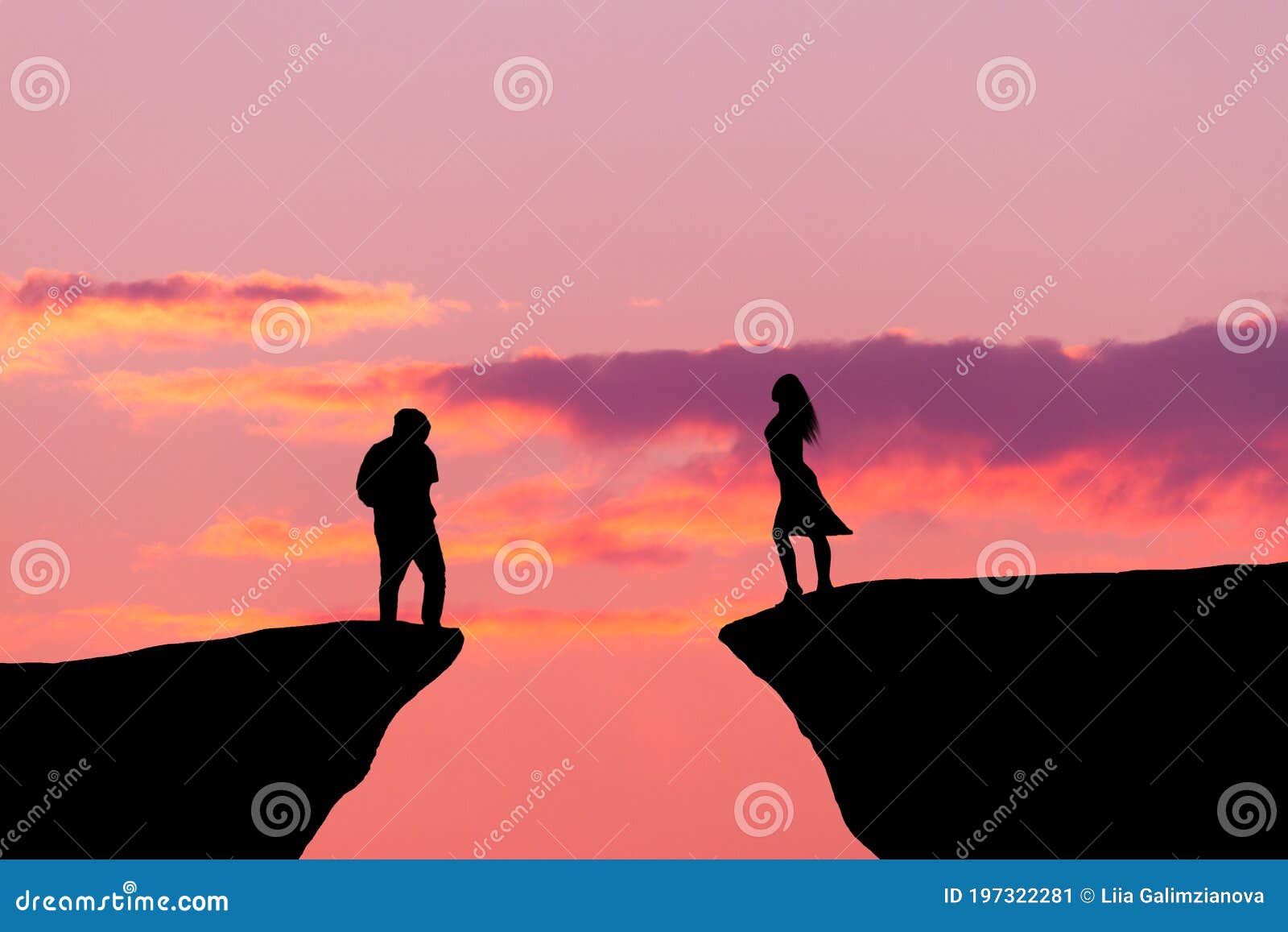 Couple on a cliff stock image. Image of hiking, tourist - 197322281