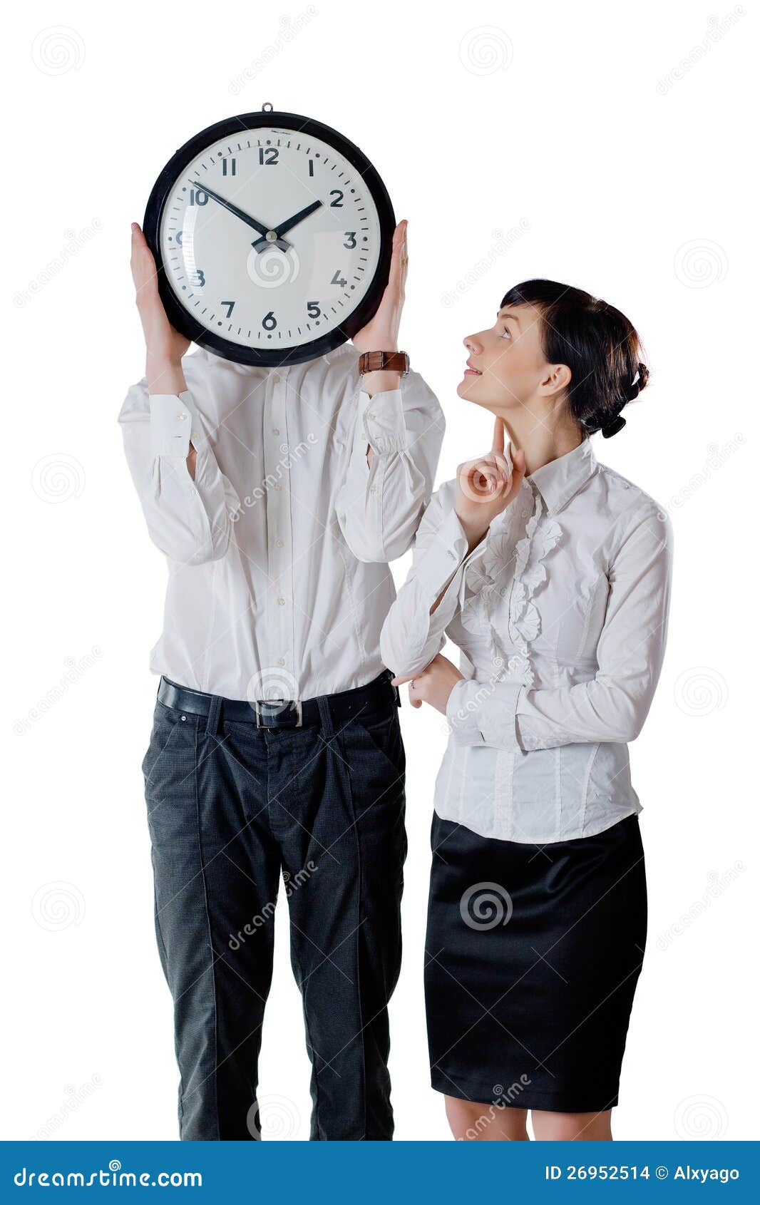 Couple and clock stock photo. Image of business, face - 26952514