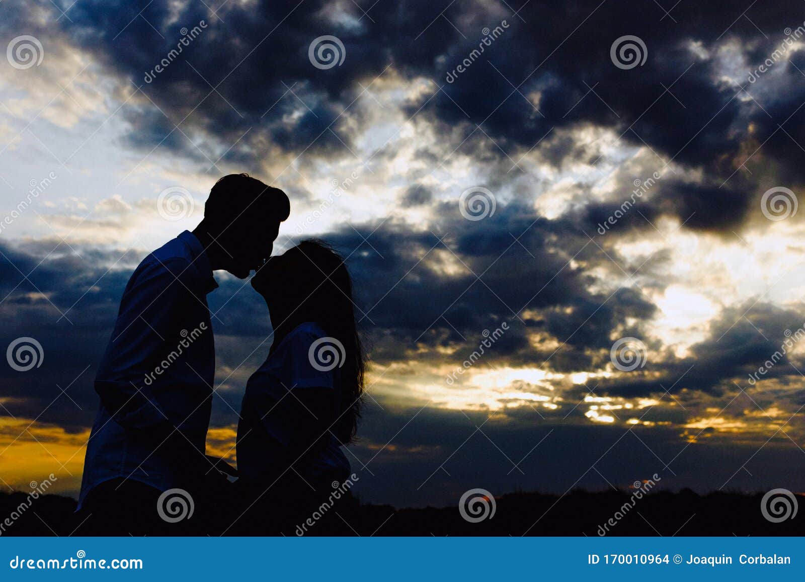 Couple with Cloud Sky Backlight Stock Photo - Image of nature ...