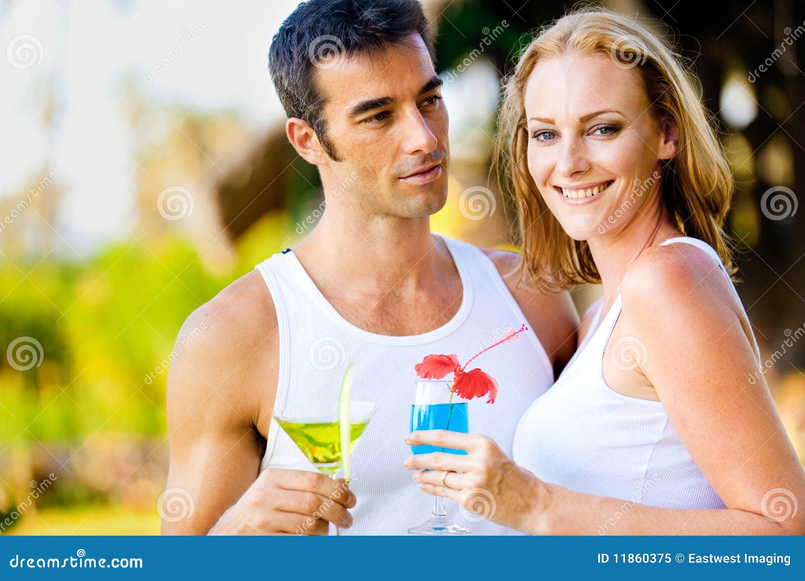 Couple with Cocktails stock image. Image of slim, caucasian - 11860375