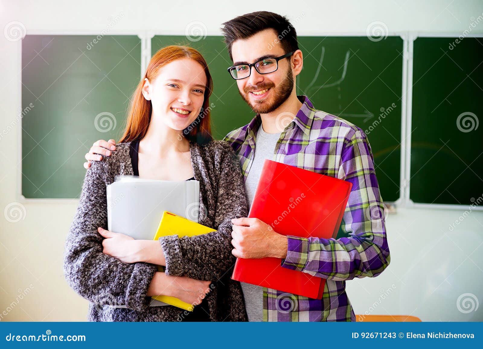 Couple of college students stock image. Image of exam - 92671243
