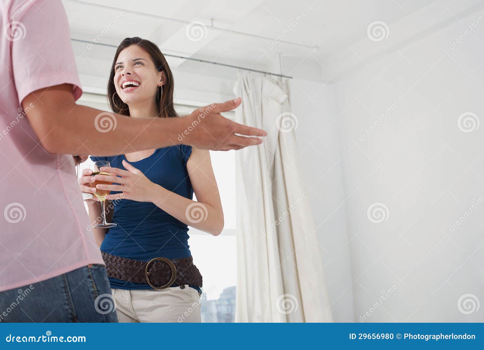 Couple Communicating with Each Other Stock Photo - Image of view, glass ...