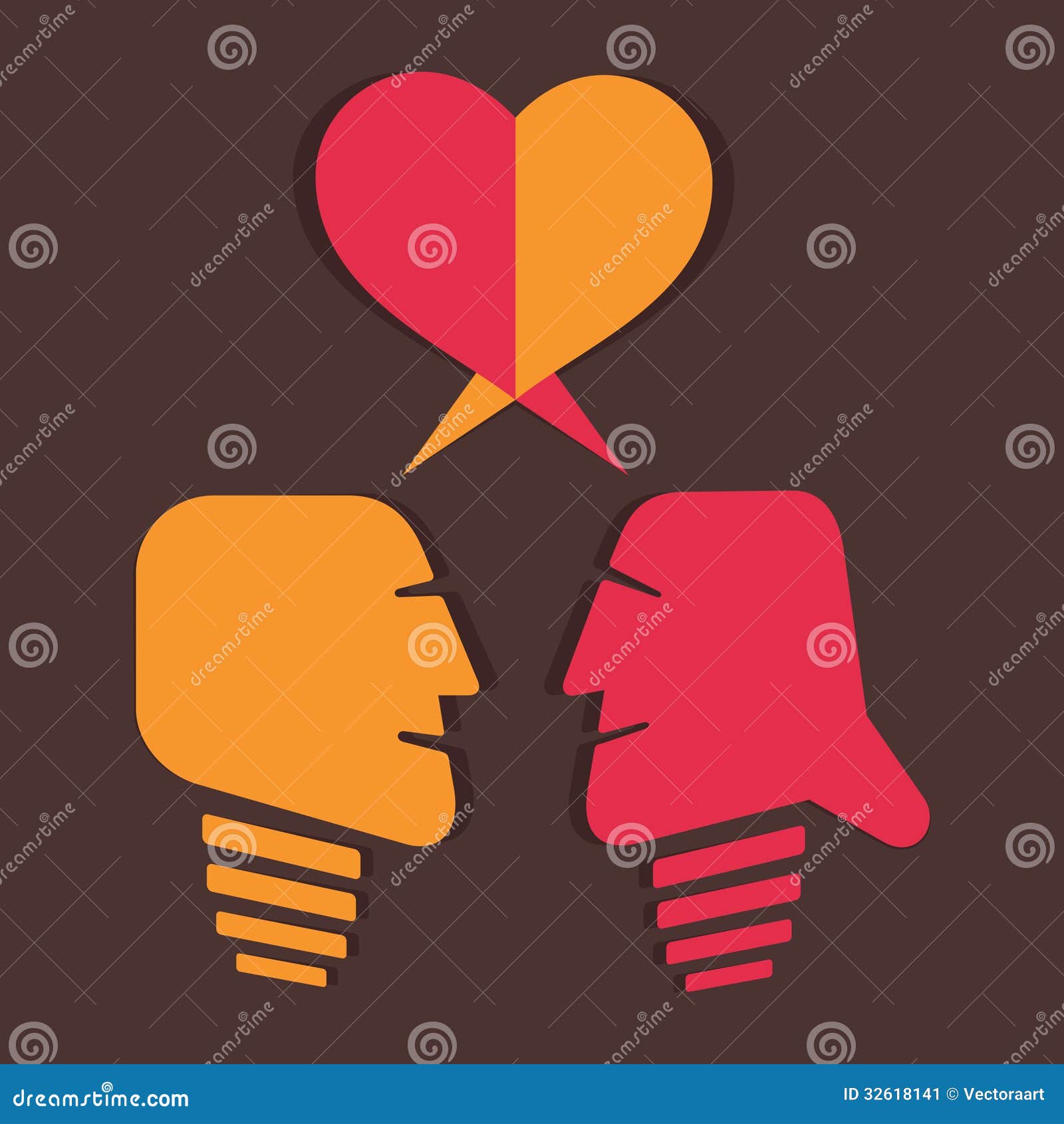 Couple Connection with Heart Stock Vector - Illustration of abstract ...