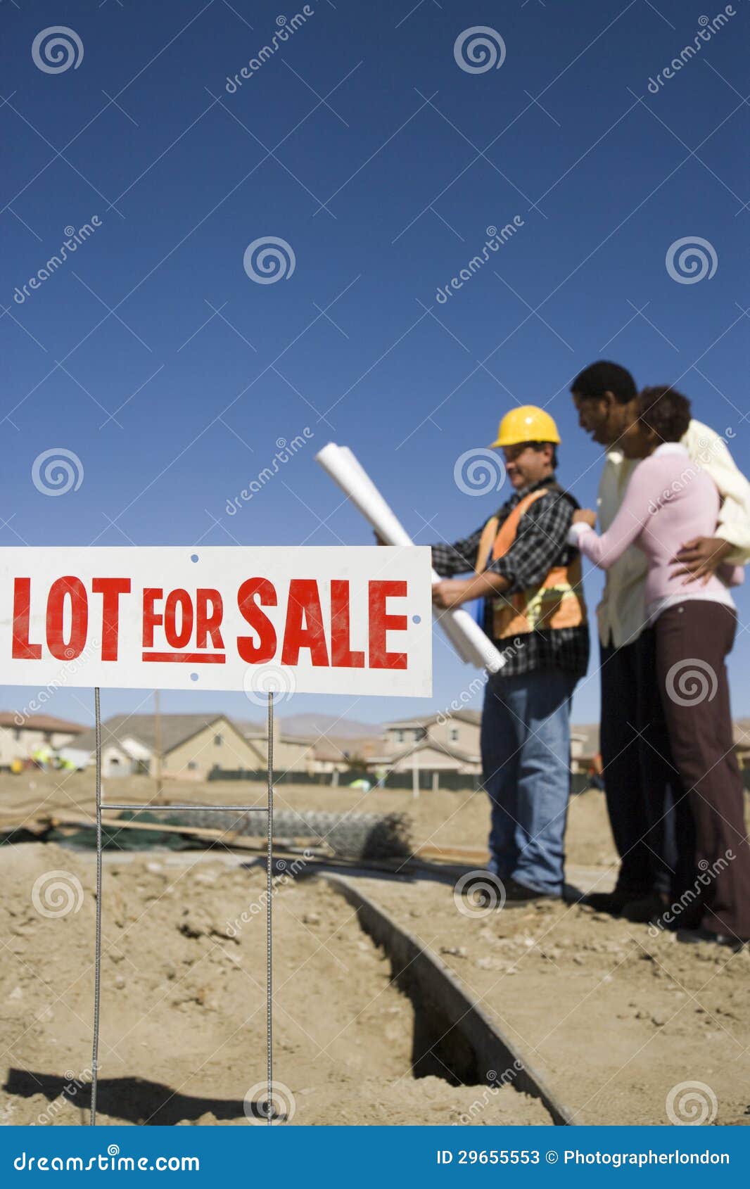 Couple With Construction Worker Stock Image - Image of construction ...