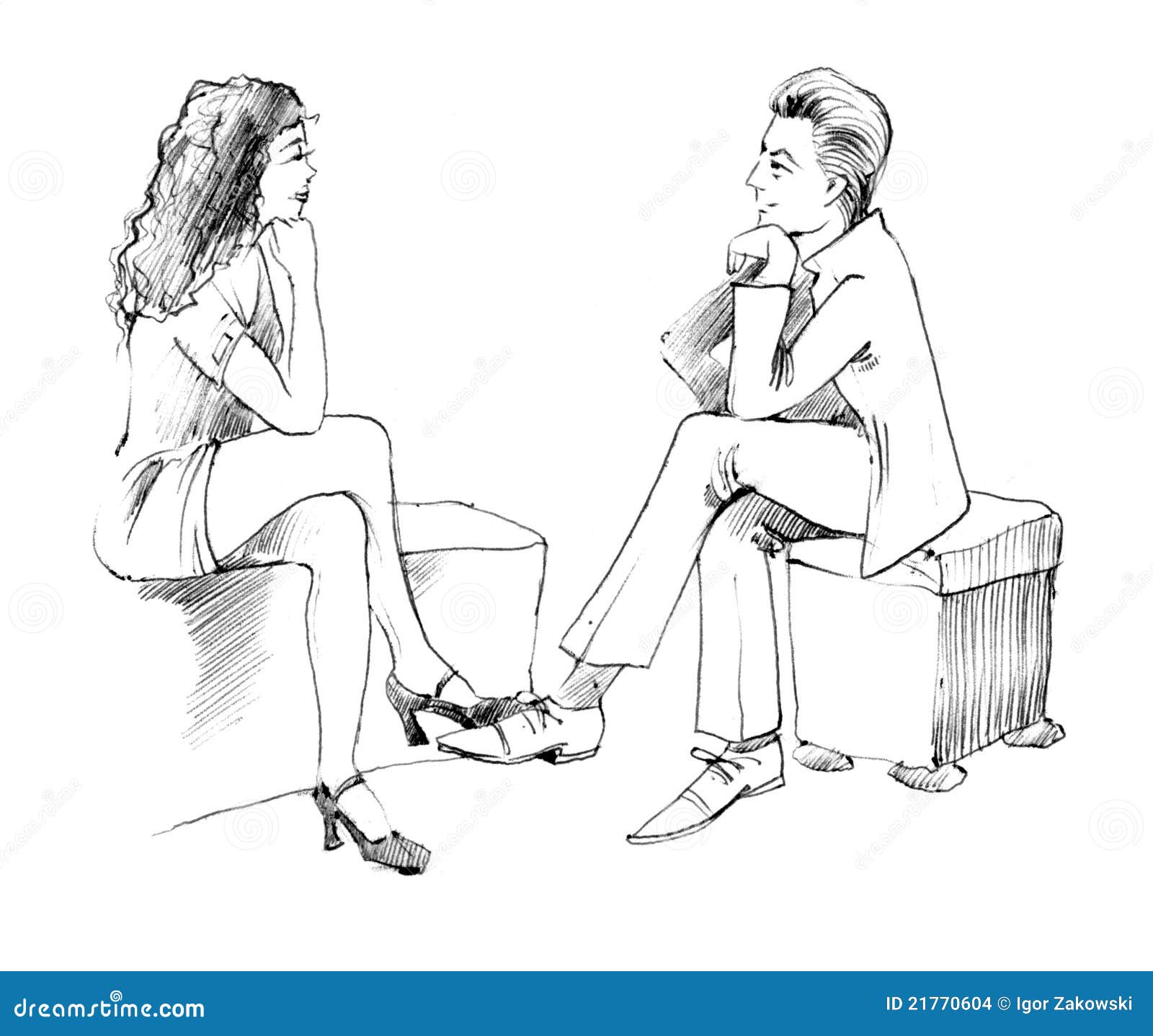 Couple conversation stock illustration. Illustration of couple - 21770604