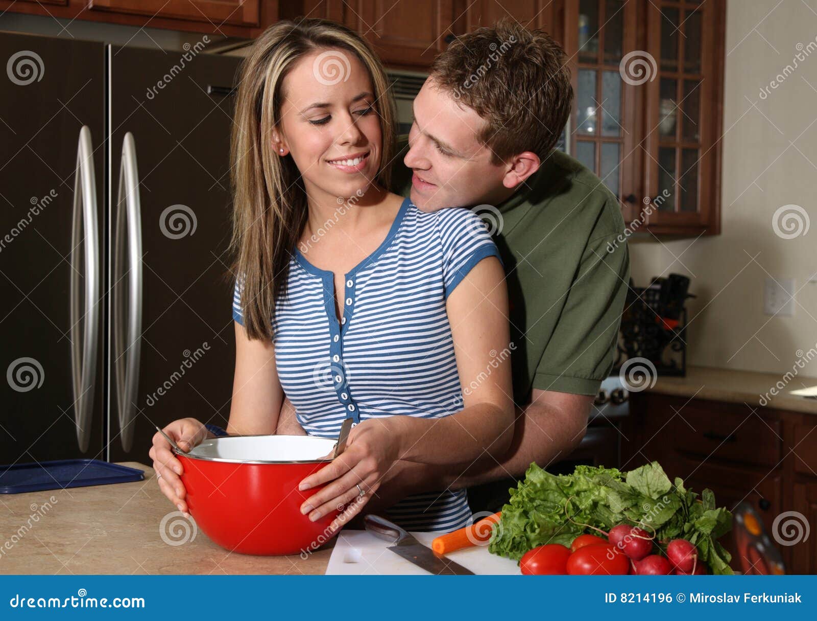 Couple Cooking stock photo. Image of family, house, love - 8214196