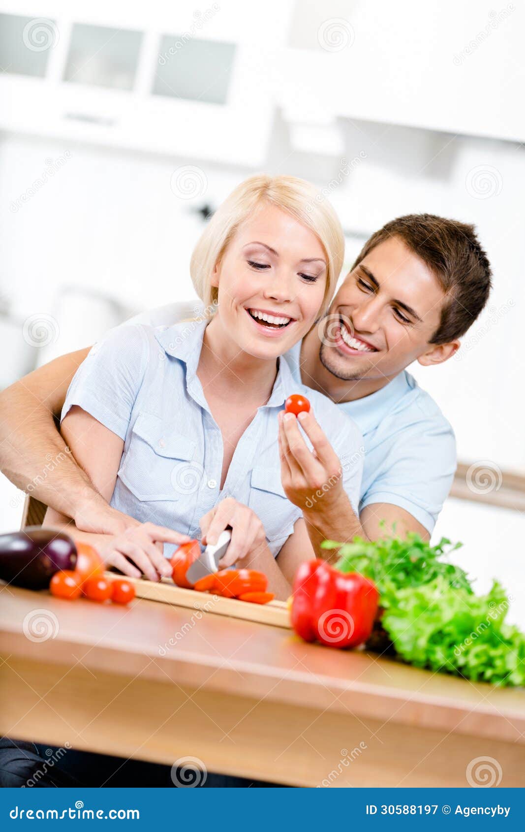 Couple Cooking Breakfast Together Stock Image - Image of breakfast ...