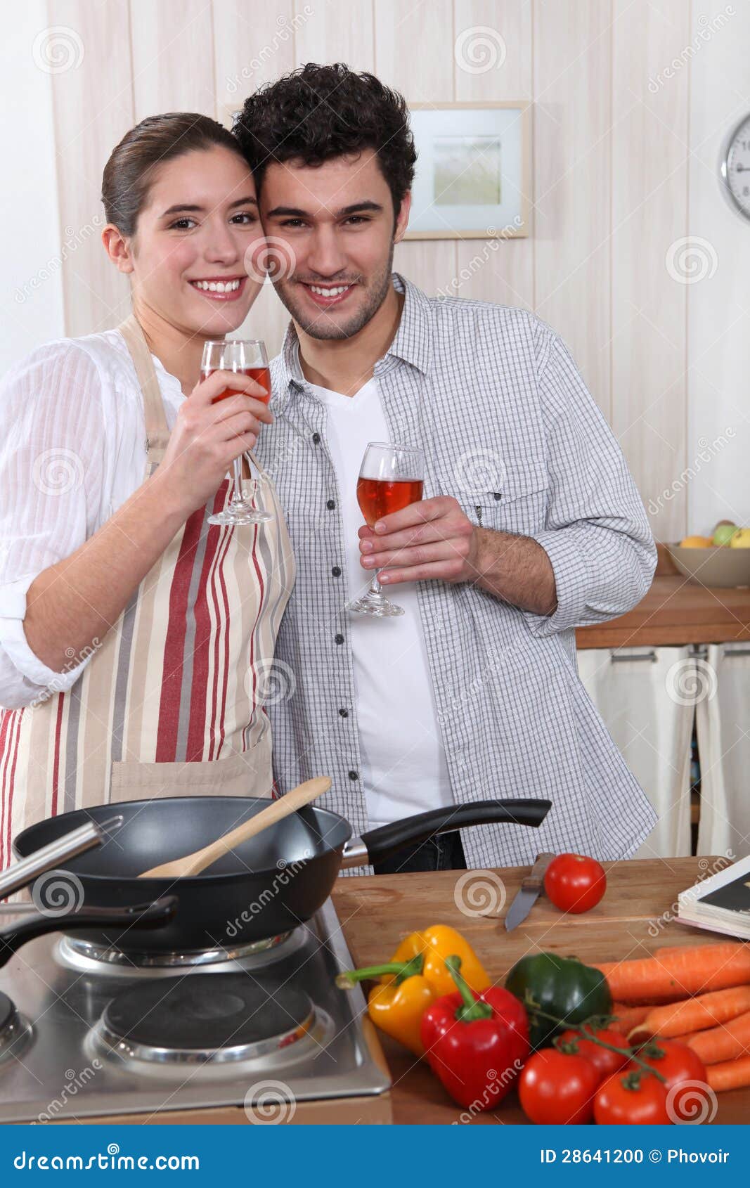 Couple Cooking Together Stock Photo - Image: 28641200