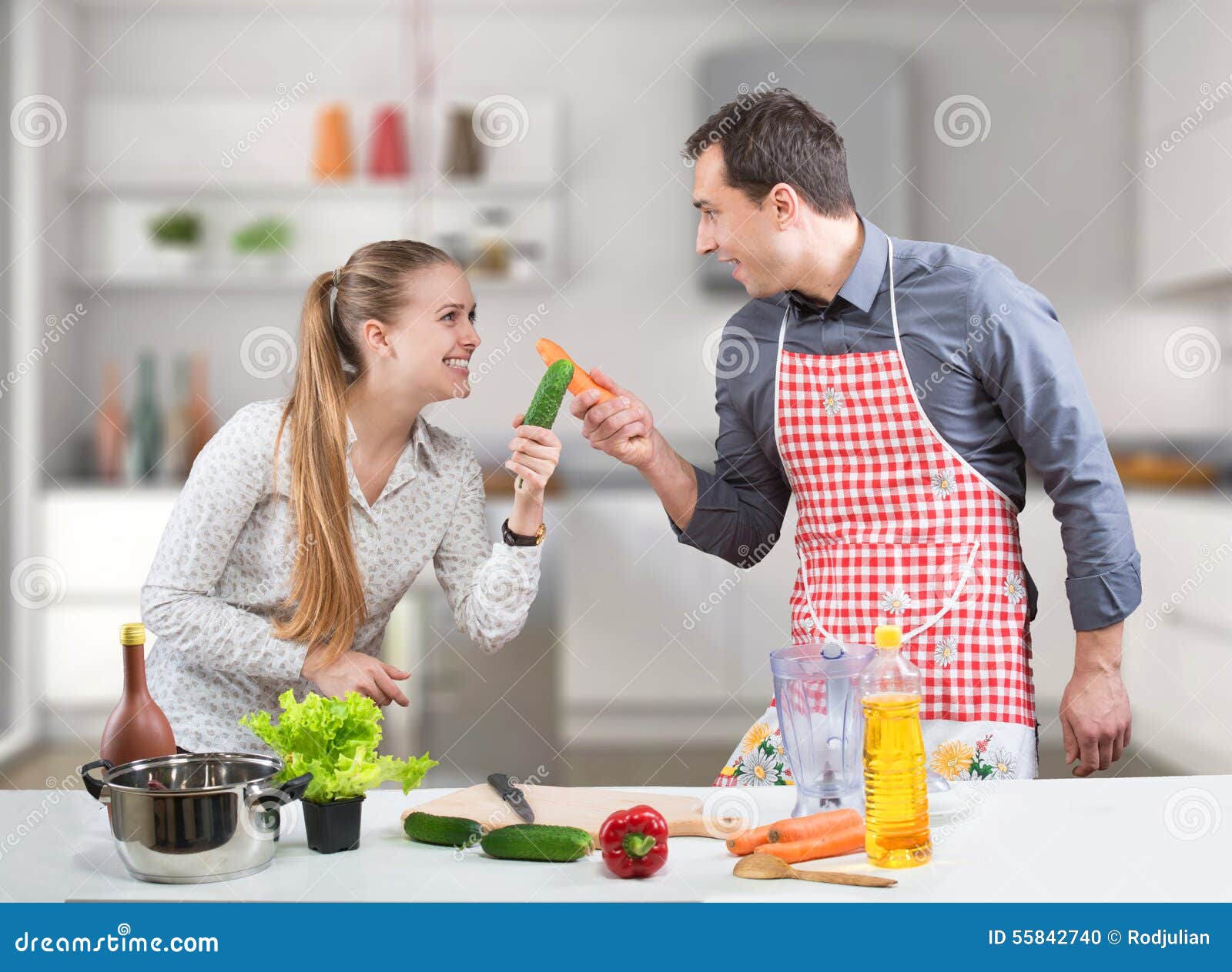 A couple cooks stock photo. Image of house, cook, lunch - 55842740