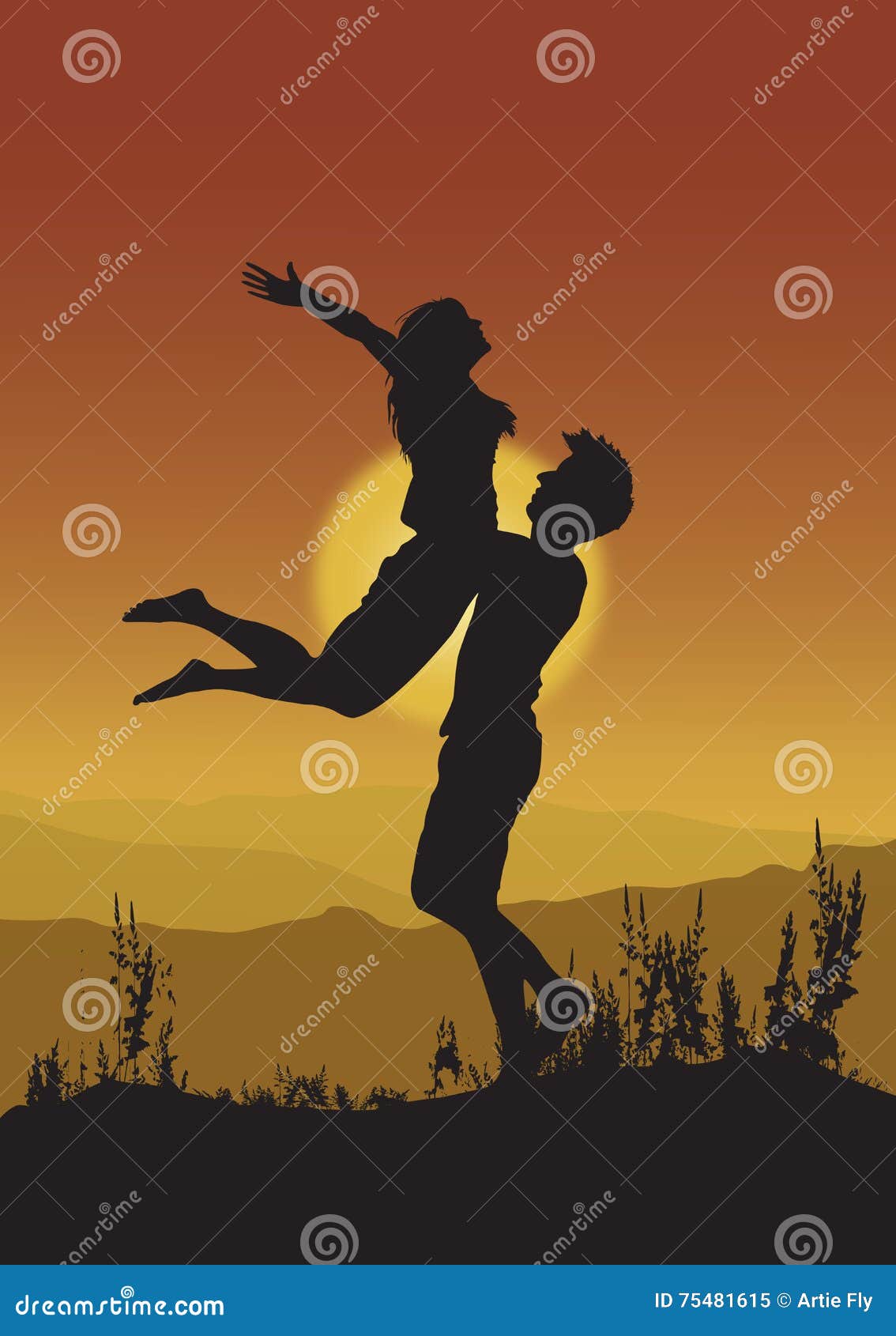 Couple crazy in love stock illustration. Illustration of power - 75481615