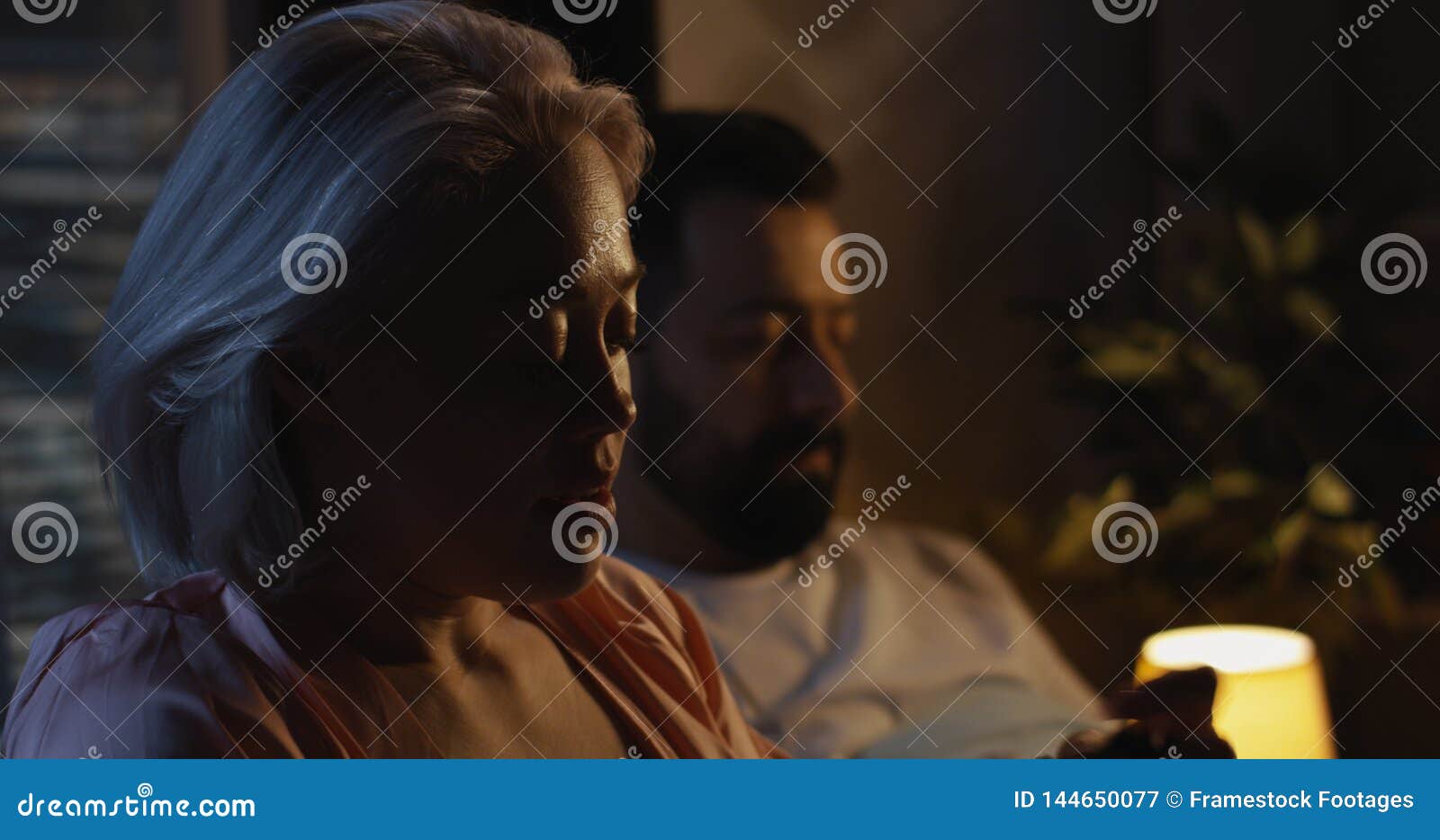 Couple Crying in Bed at Night Stock Image - Image of lifestyle, family ...