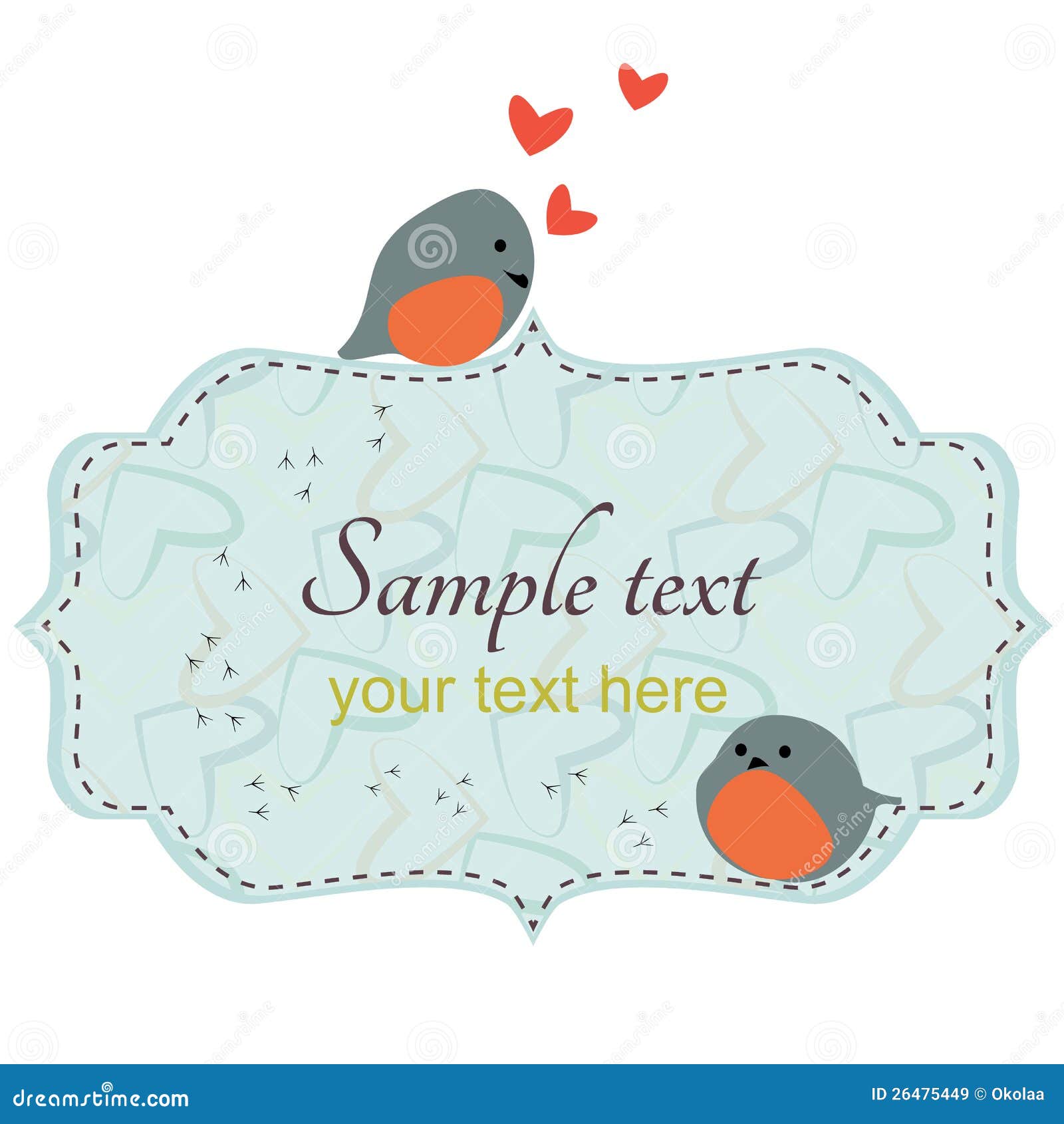 Couple Cute Birds Sitting on Frame Stock Vector - Illustration of blue ...