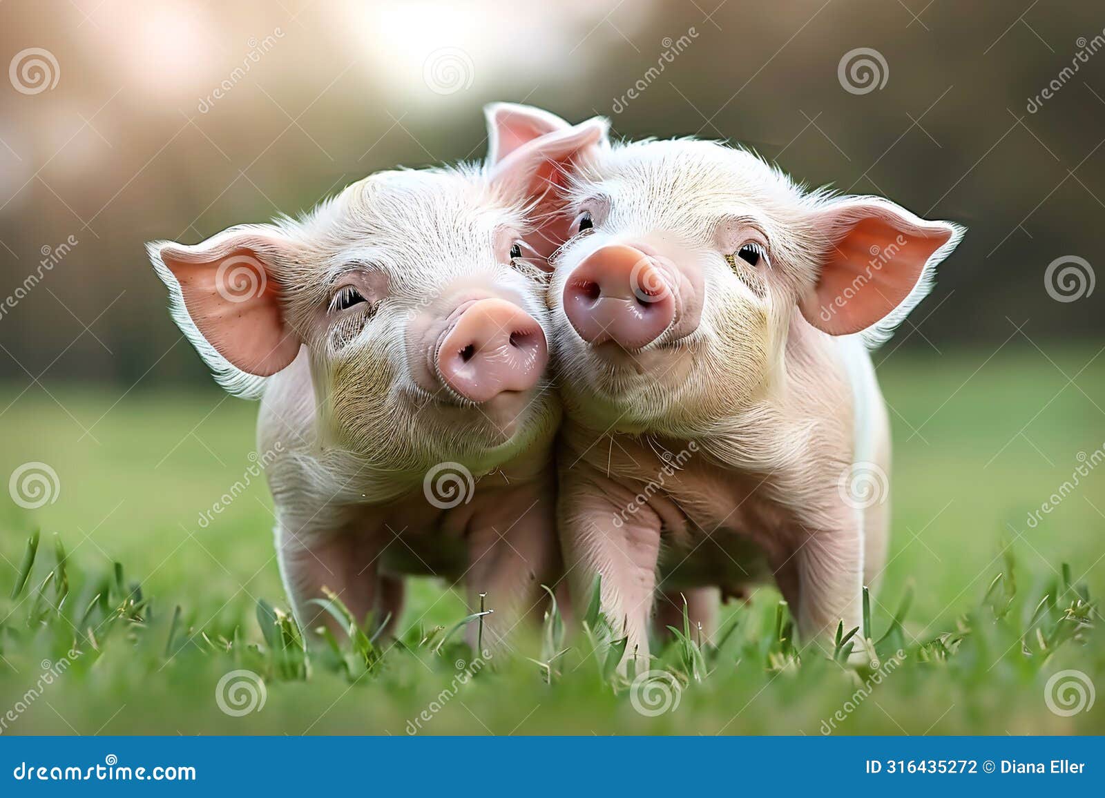 Couple of cute little pigs stock illustration. Illustration of baby ...