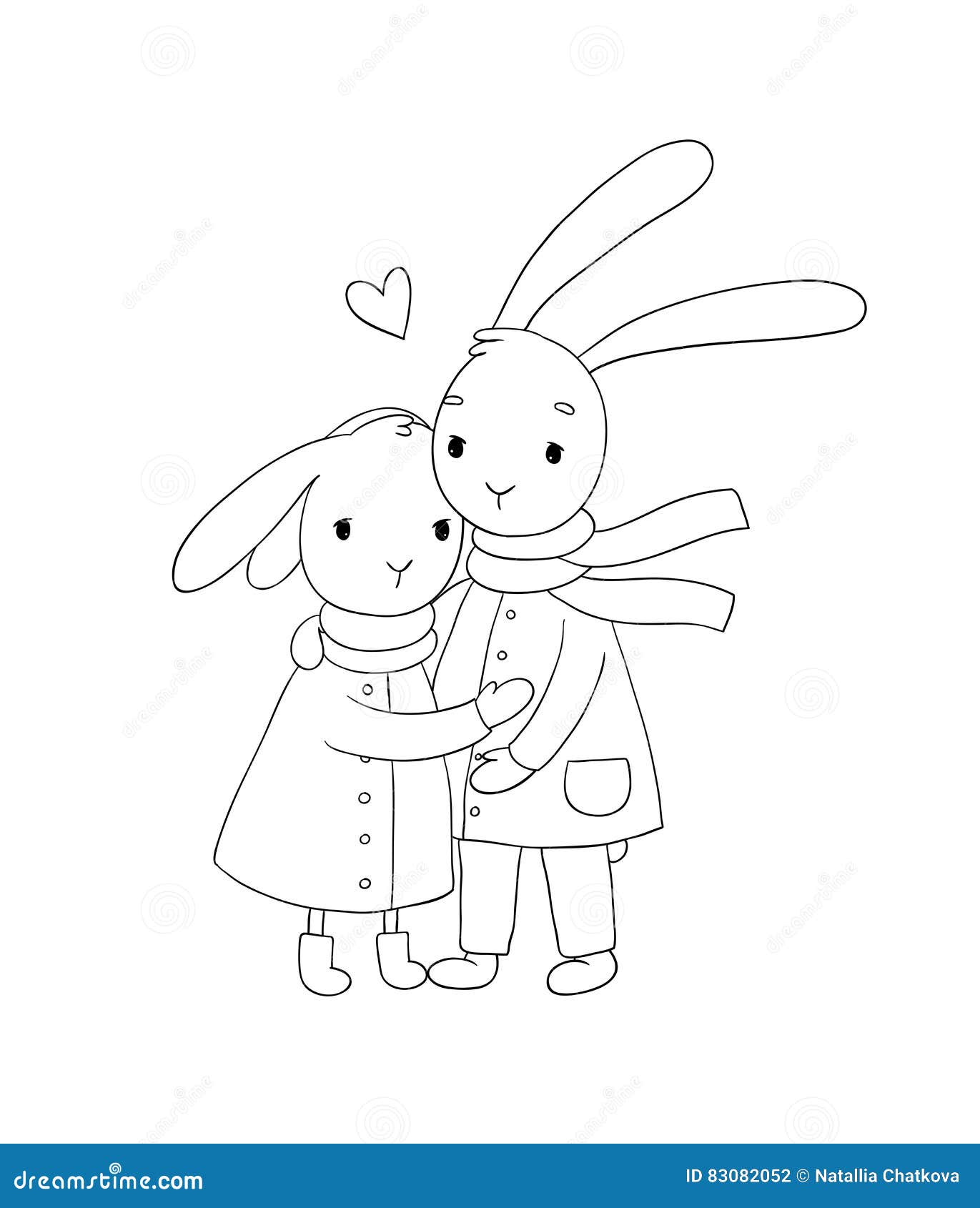 A Couple of Cute Rabbits. Funny Animals Stock Vector - Illustration of ...