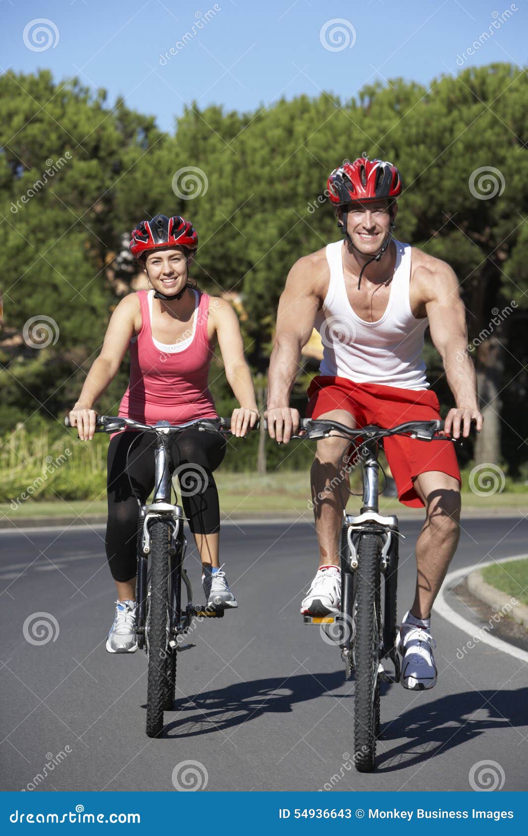 Couple on Cycle Ride Together Stock Image - Image of bicycle, people ...