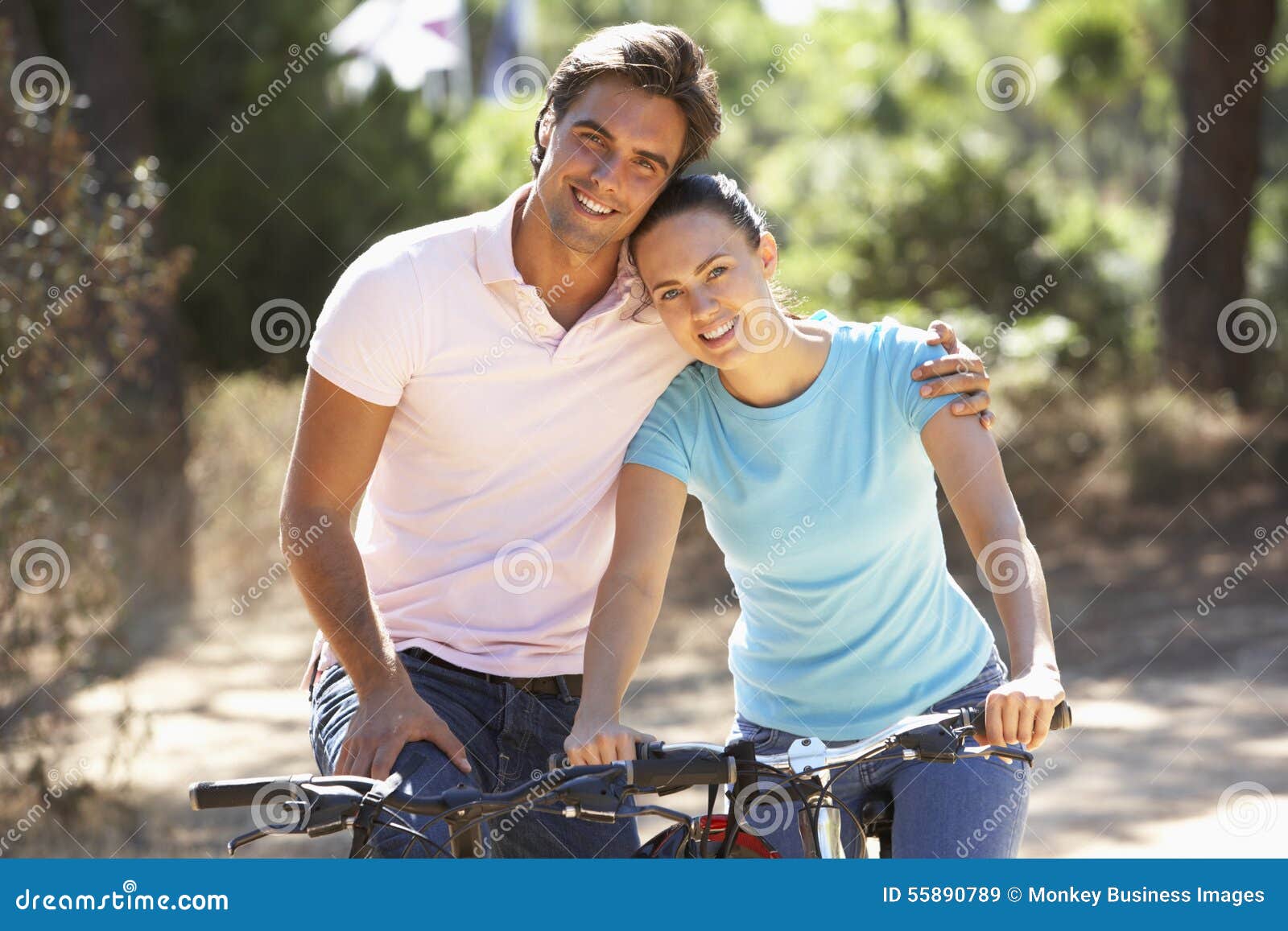 Couple on Cycle Ride Together Stock Image - Image of countryside, bike ...