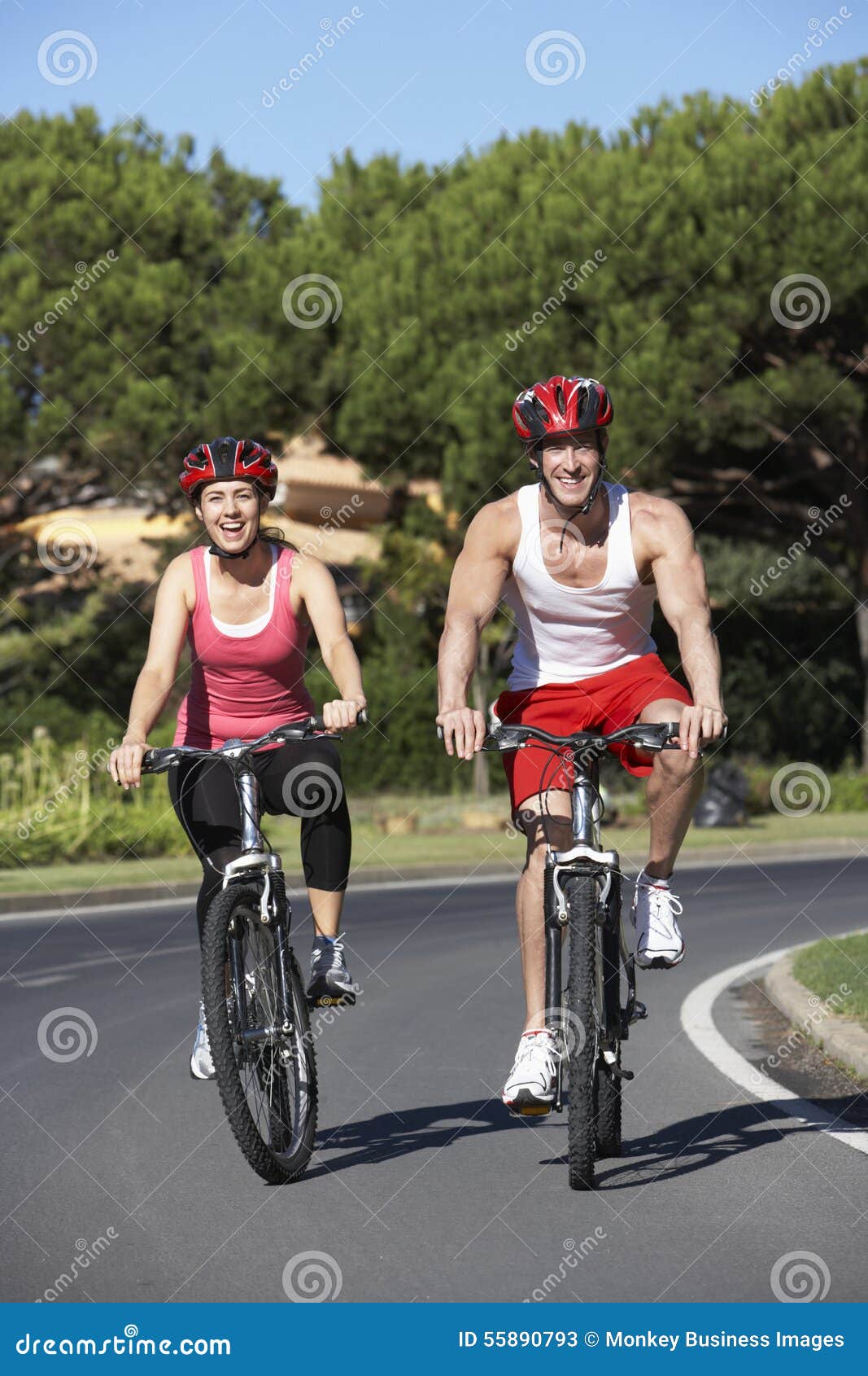 Couple on Cycle Ride Together Stock Image - Image of bicycle, twenties ...