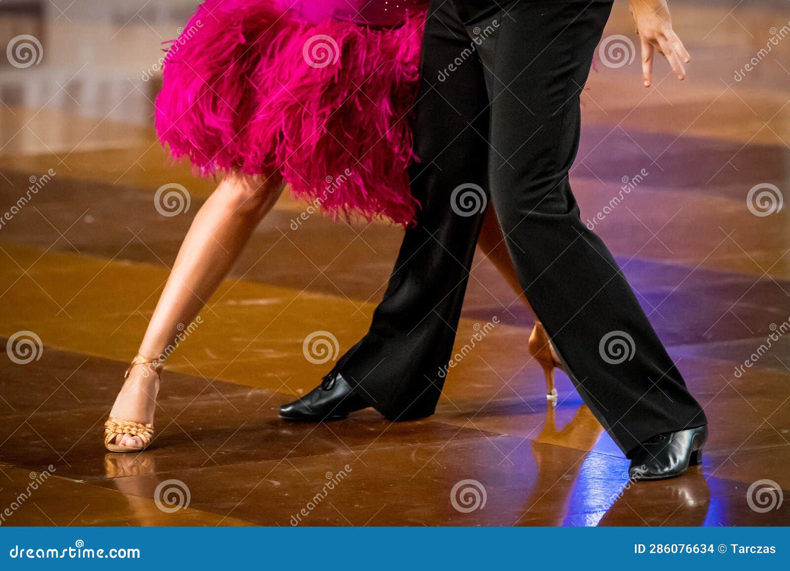 A Couple Dance a Latin Dance. the Legs of a Dancing Couple Stock Photo ...