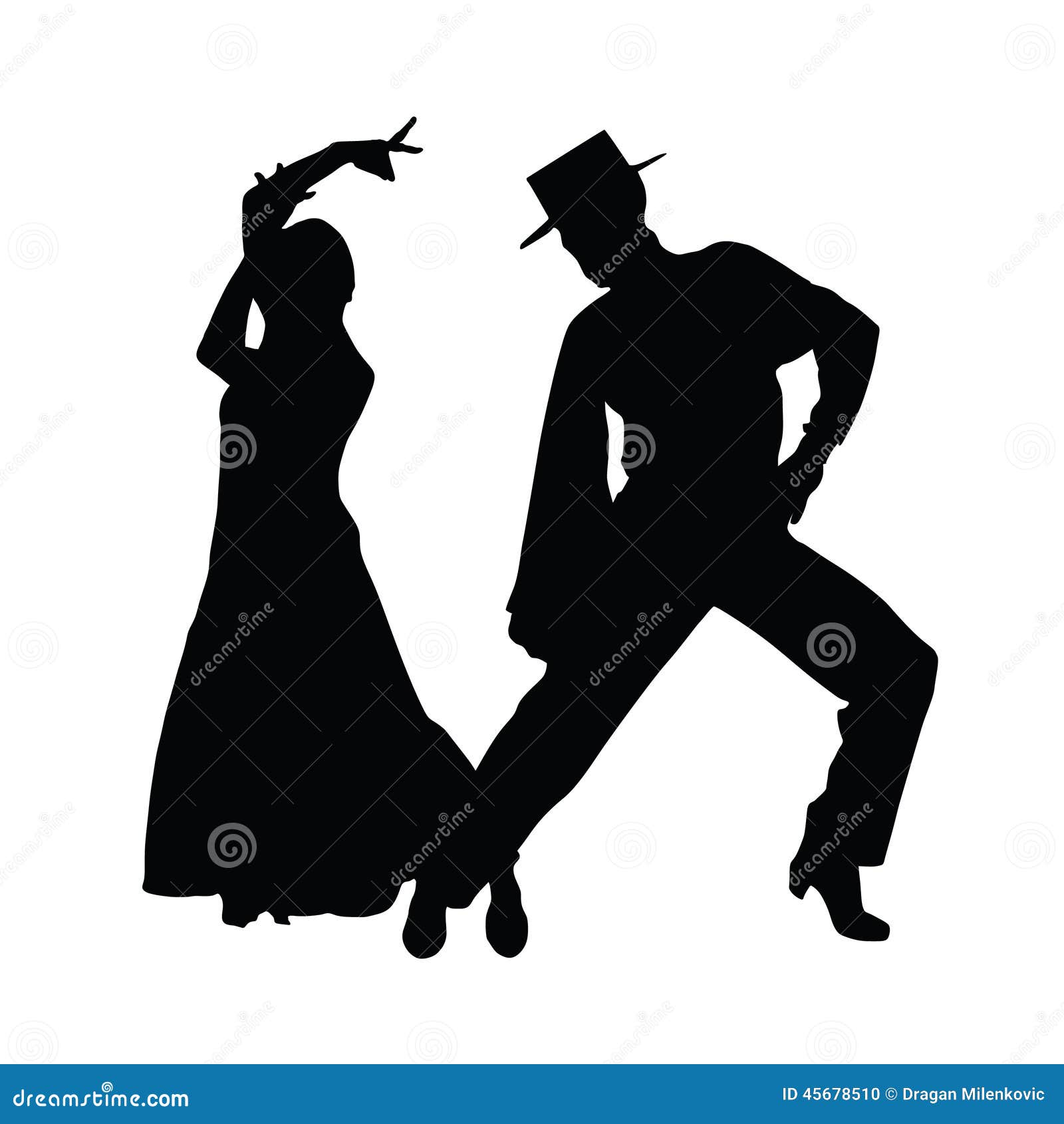 Couple Dance Vector Art Silhouette Stock Vector - Illustration of ...