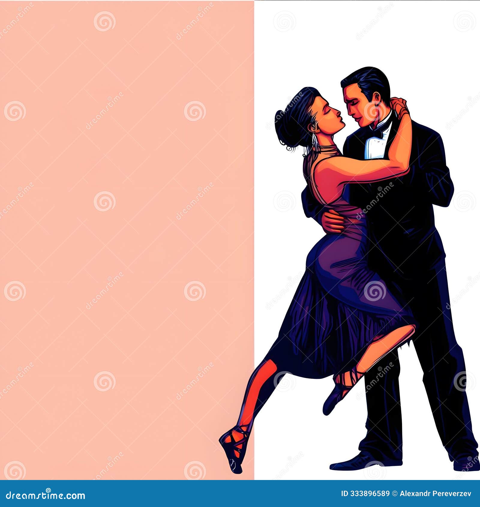 A Couple of Dancers Dancing a Tango Stock Illustration - Illustration ...