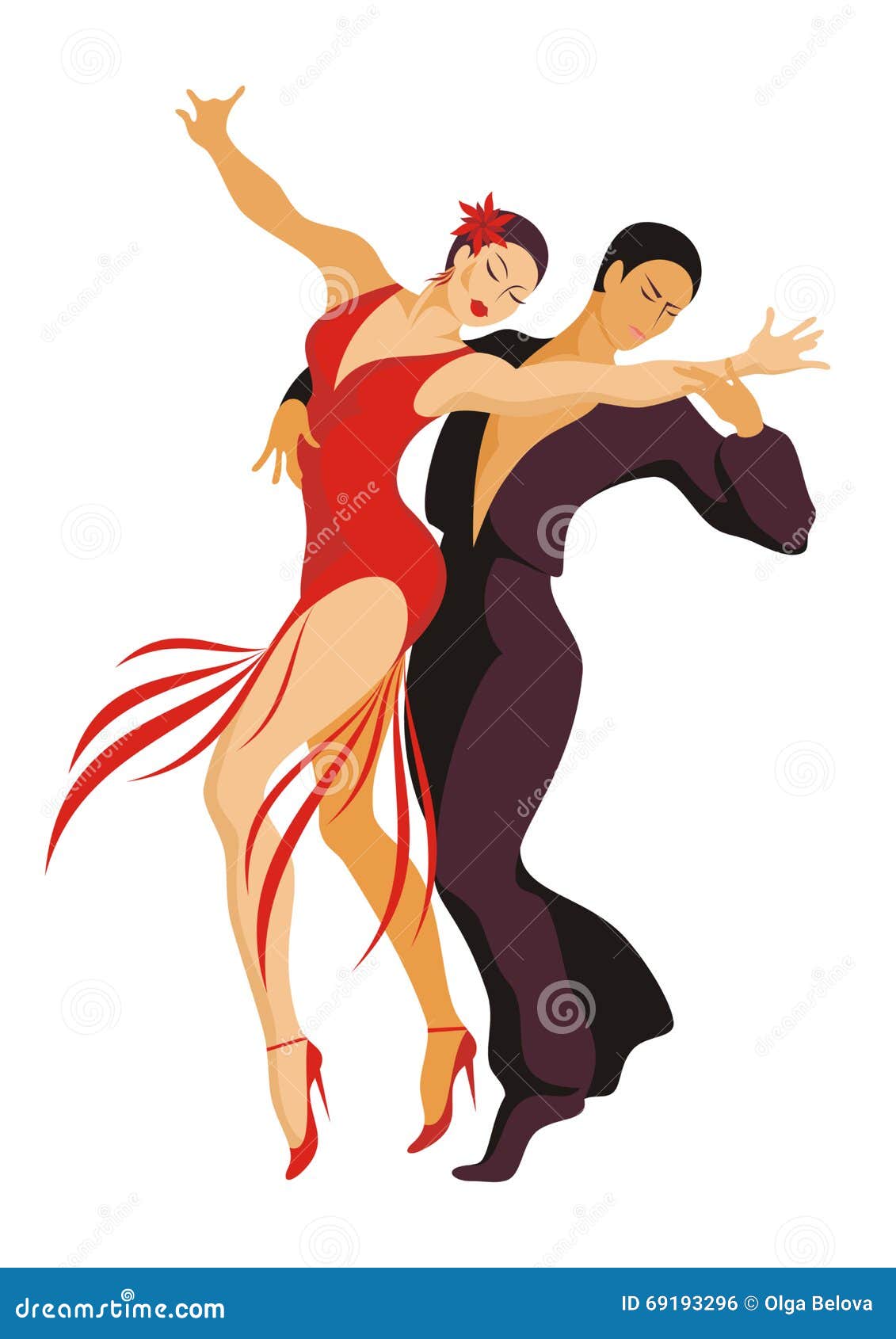 Couple dances a samba stock vector. Illustration of stiletto - 69193296