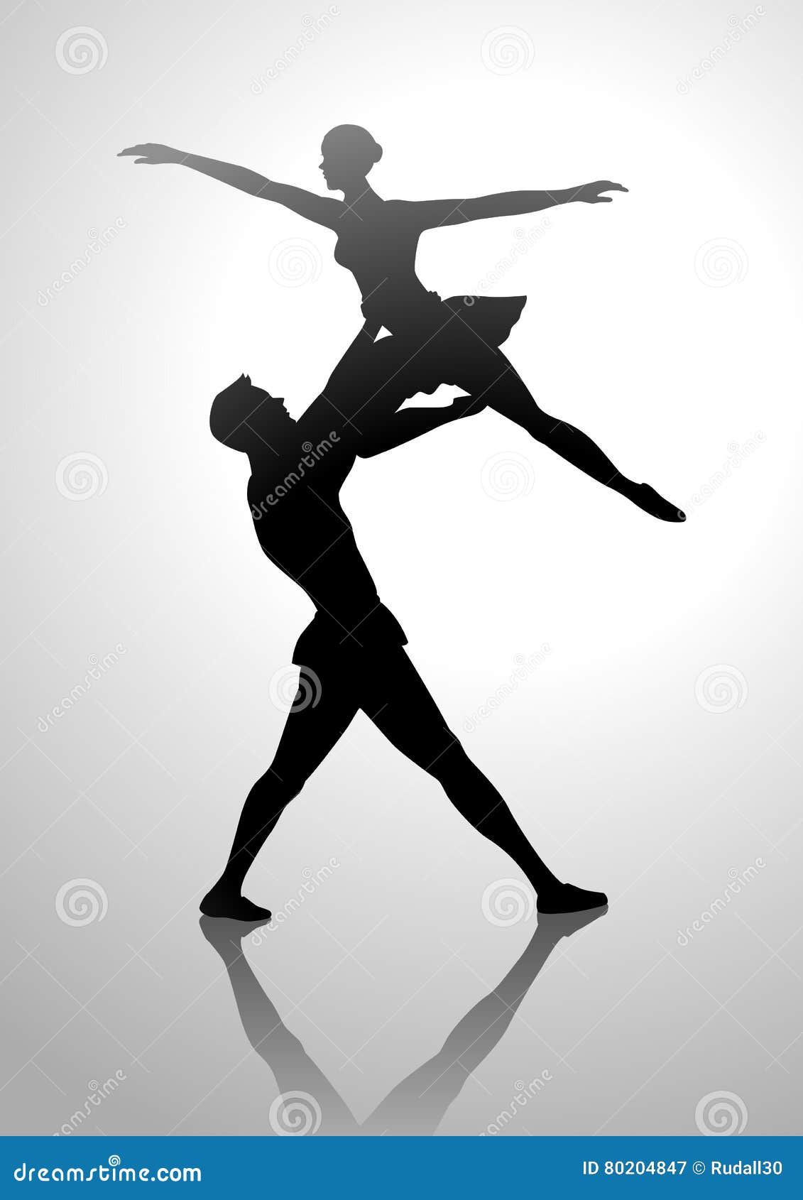 Couple dancing ballet stock vector. Illustration of activity - 80204847