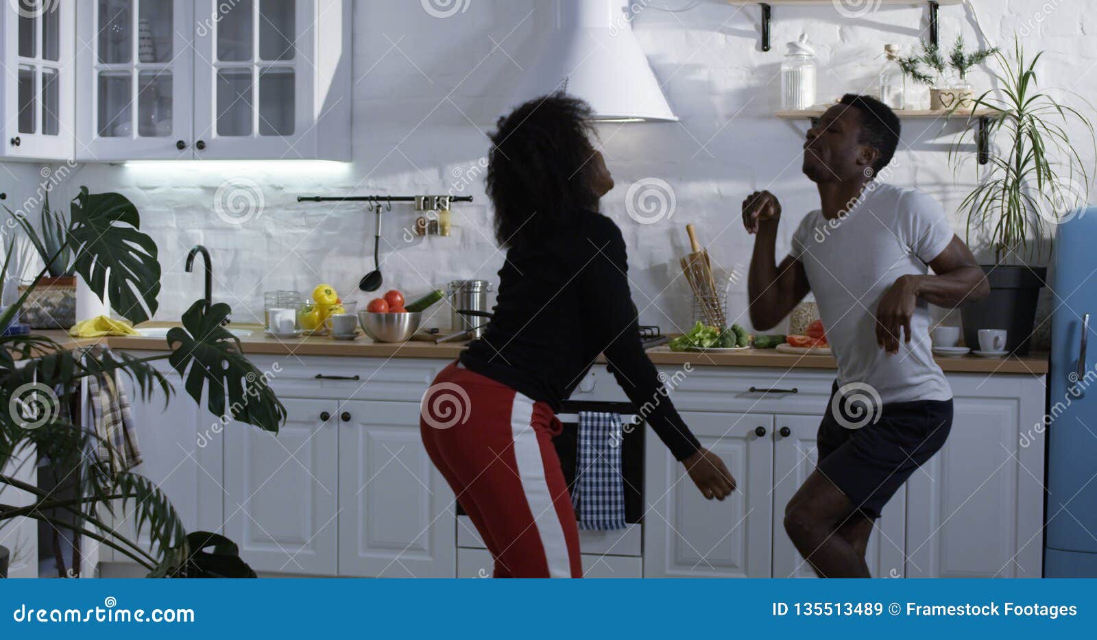 Couple Dancing in the Kitchen Stock Image - Image of standing, intimate ...