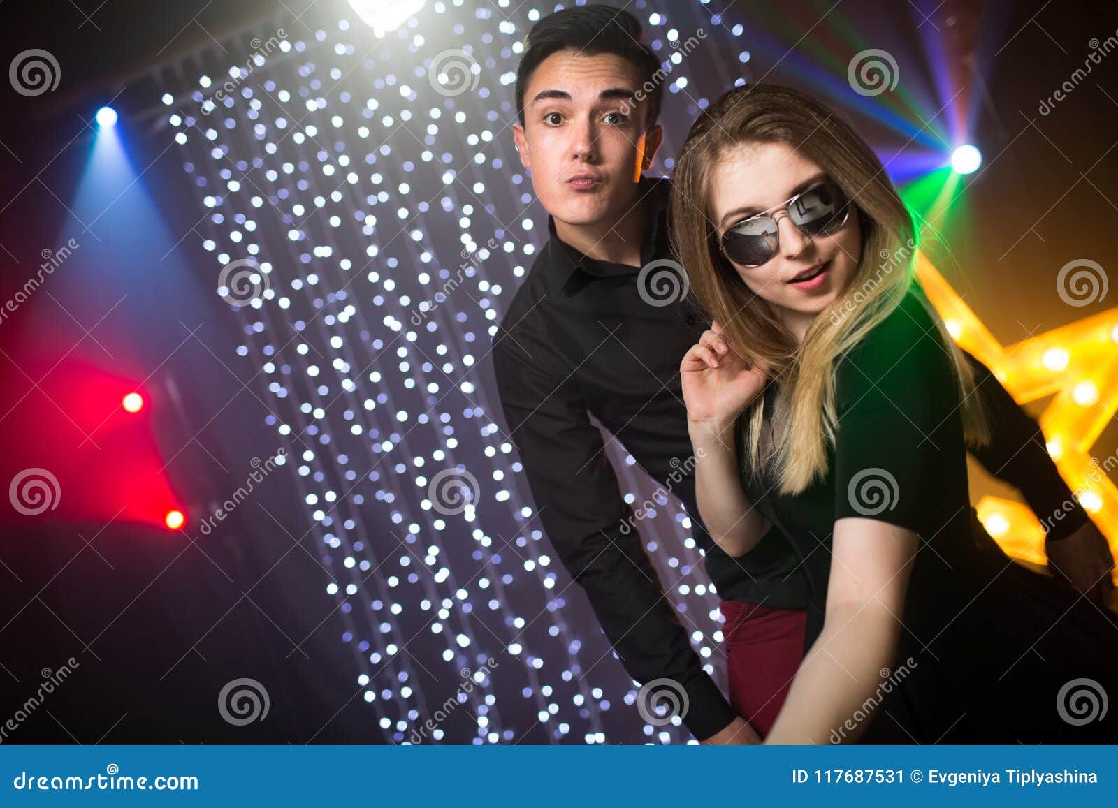 Couple Of Dancing People At A Disco Stock Image Image Of Expression