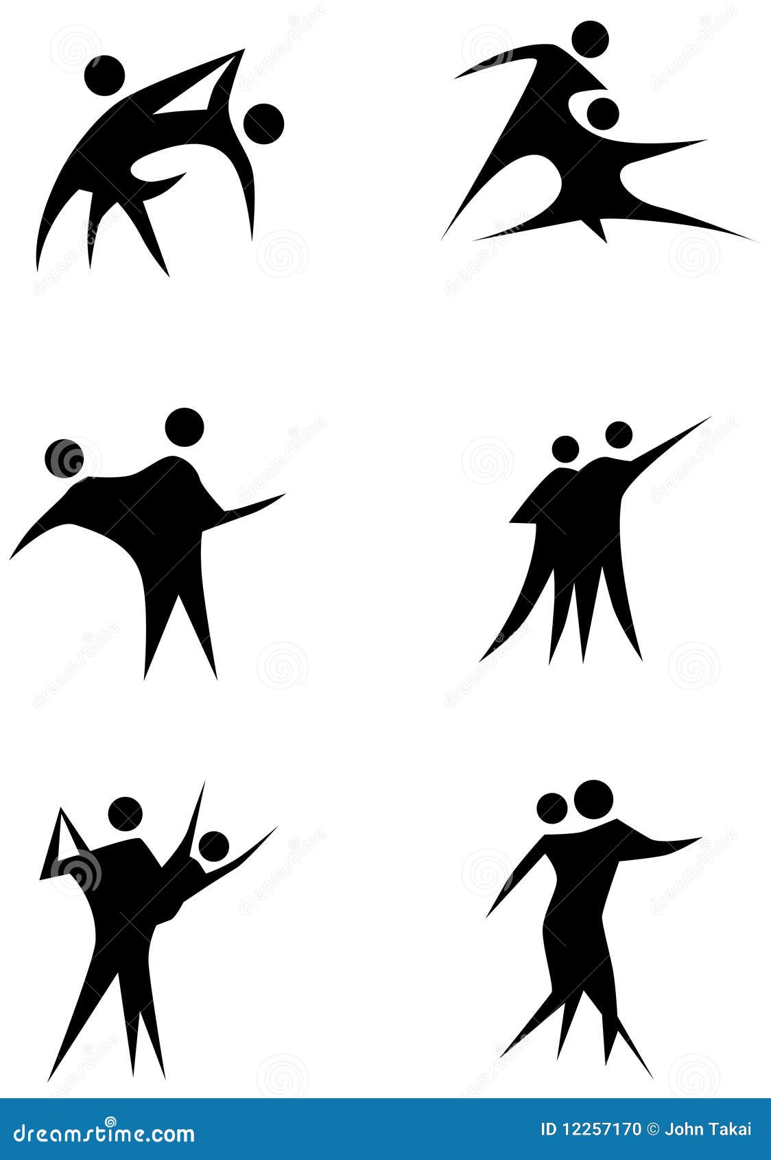 Couple Dancing Stick Figure Set Stock Vector - Illustration of black ...