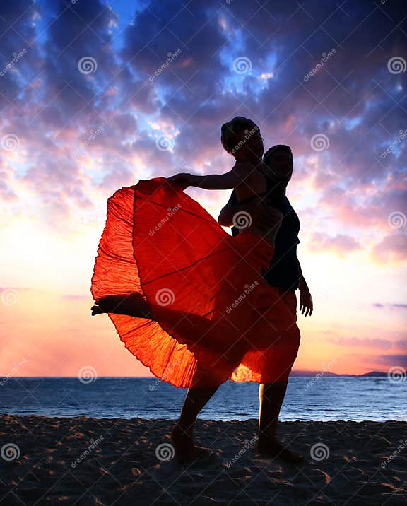 Couple dancing at sunset stock image. Image of girls, date - 8818393